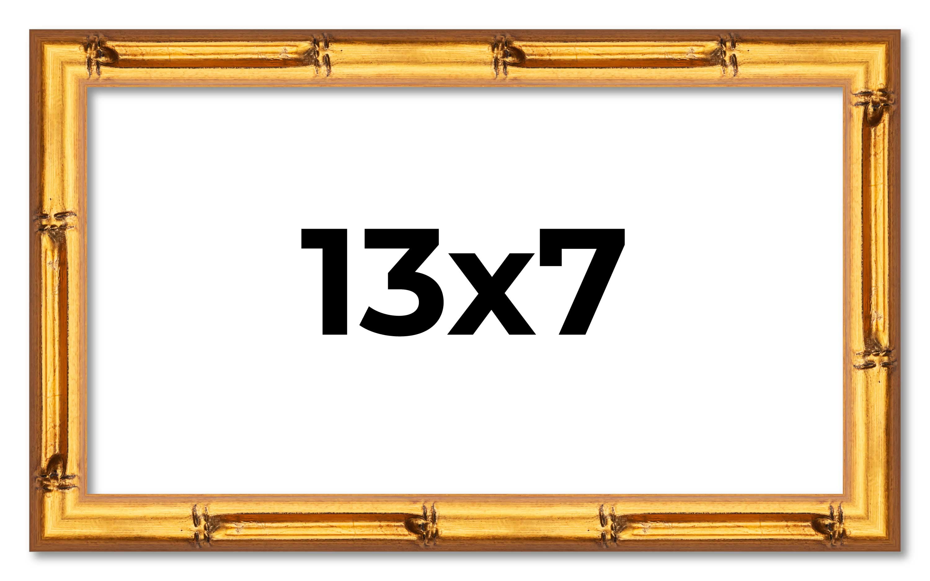 13x7 Frame Gold Bamboo Solid Wood Picture Frame | 1 Inch Moulding Width ...
