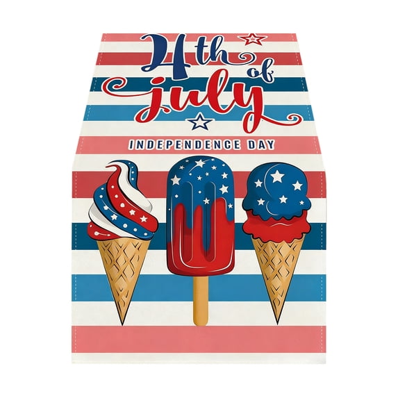 13x72 Inch 4th Of July Table Runner, Red White Blue Star Patriotic ...
