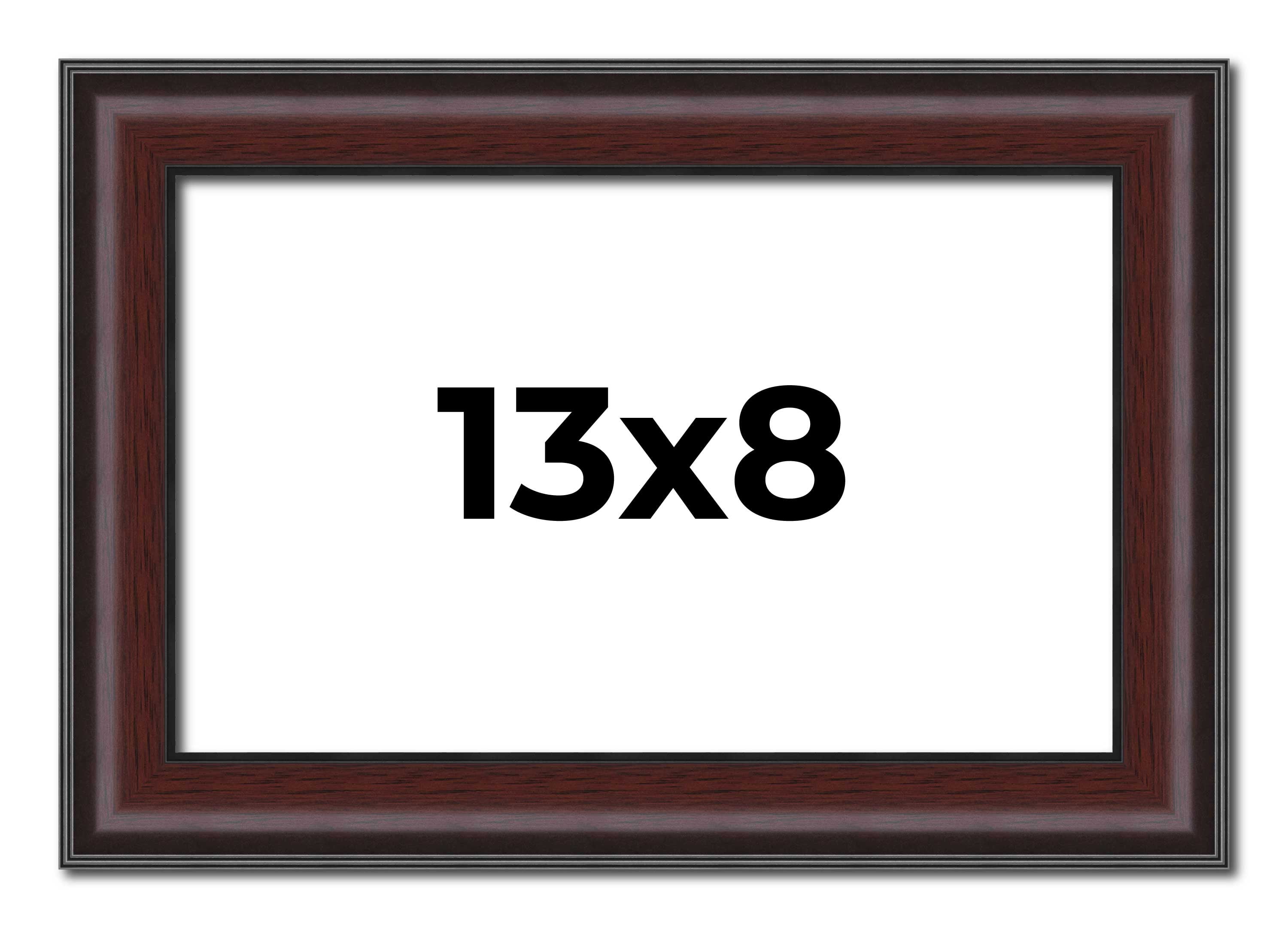 13x8 Frame Brown Round Mahogany Solid Wood Picture Frame | 1.625 Inch ...
