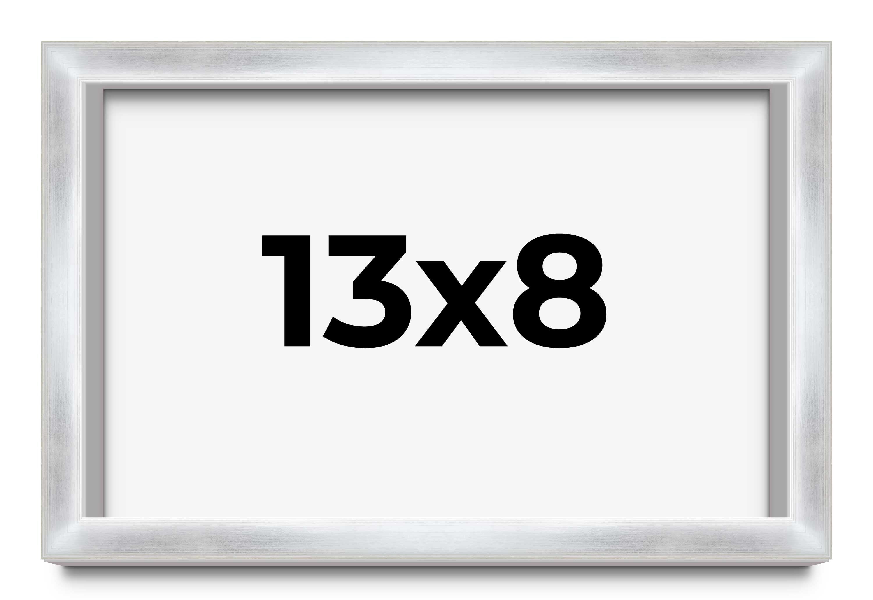 13x8 Frame Silver Whitewashed Wood Grain Solid Wood Shadow Box | 0.75 ...