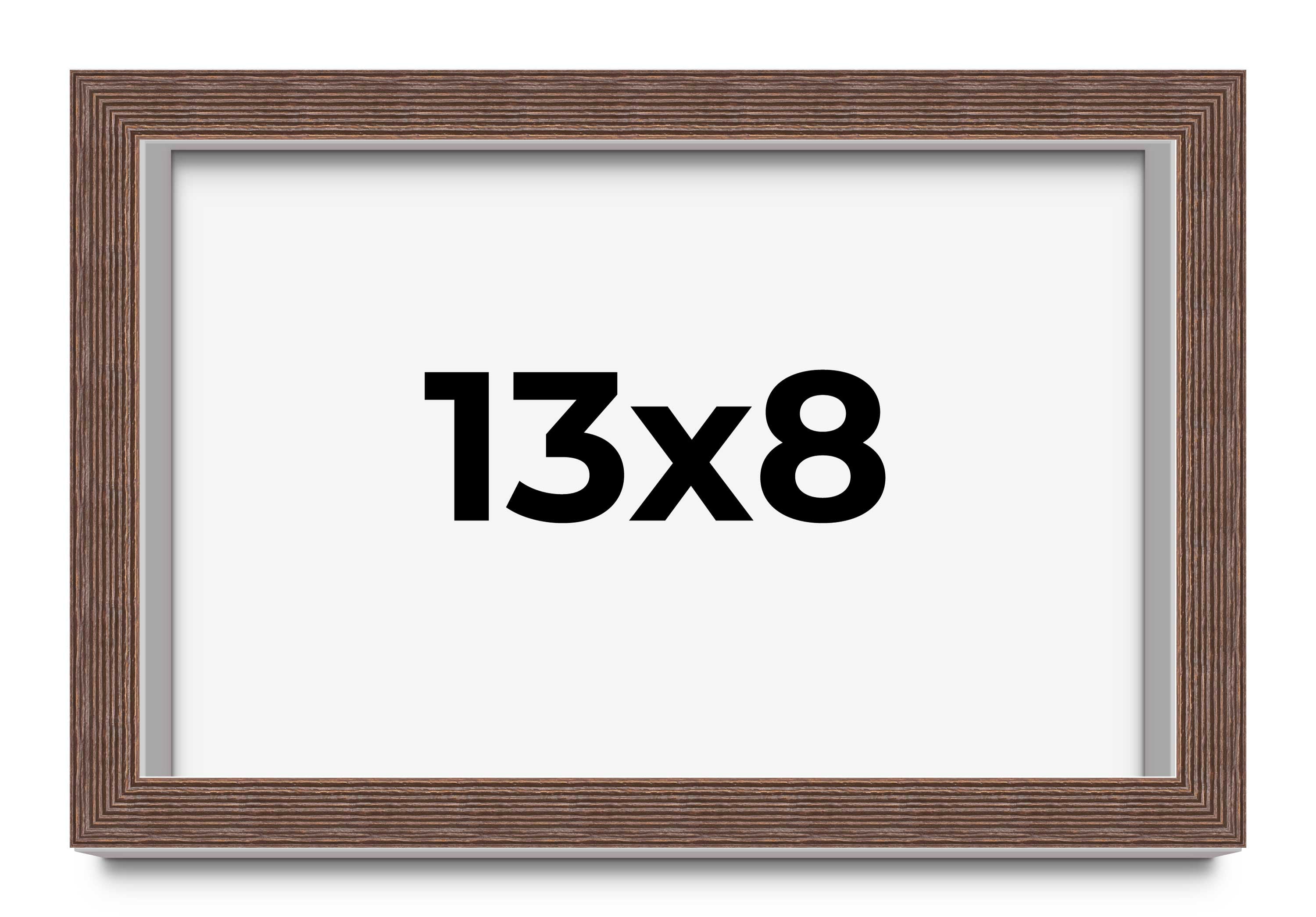 13x8 Shadow Box Frame Brown | 1.125 inches Deep Real Wood Rustic ...