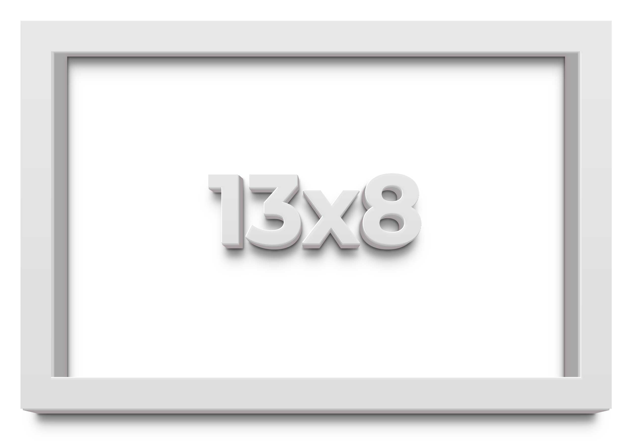 13x8 Shadow Box Frame White | 2 Inches Deep Real Wood Contemporary ...
