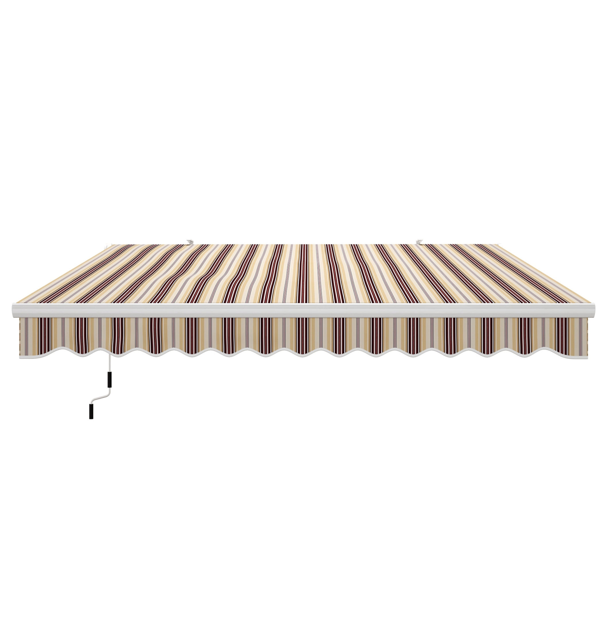 13x8 ft Retractable Awning, Patio Sun Shade w/ Crank, UV Water ...
