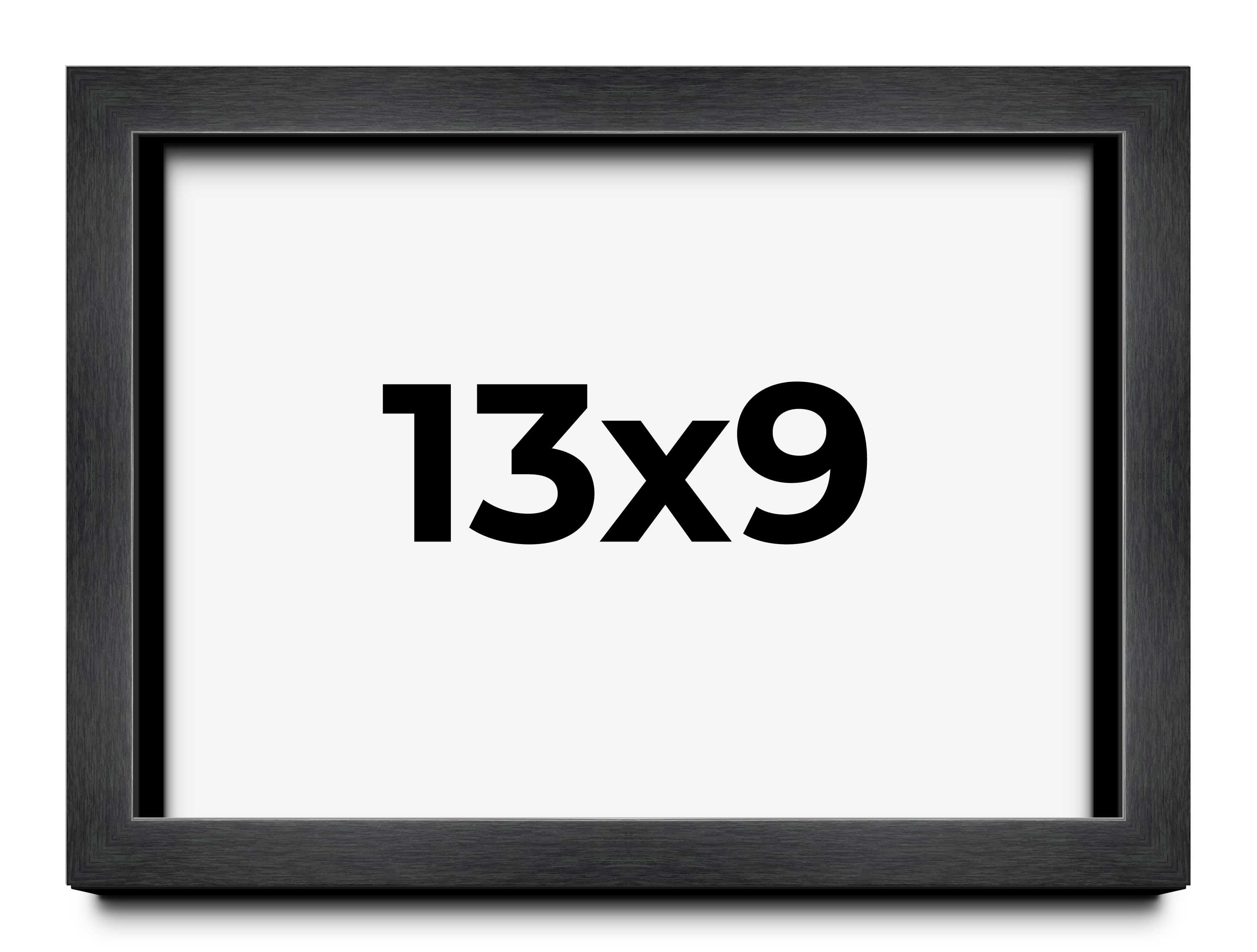 13x9 Frame Black Charcoal Grey Wood Textured Picture Frame | 0.75 Inch ...