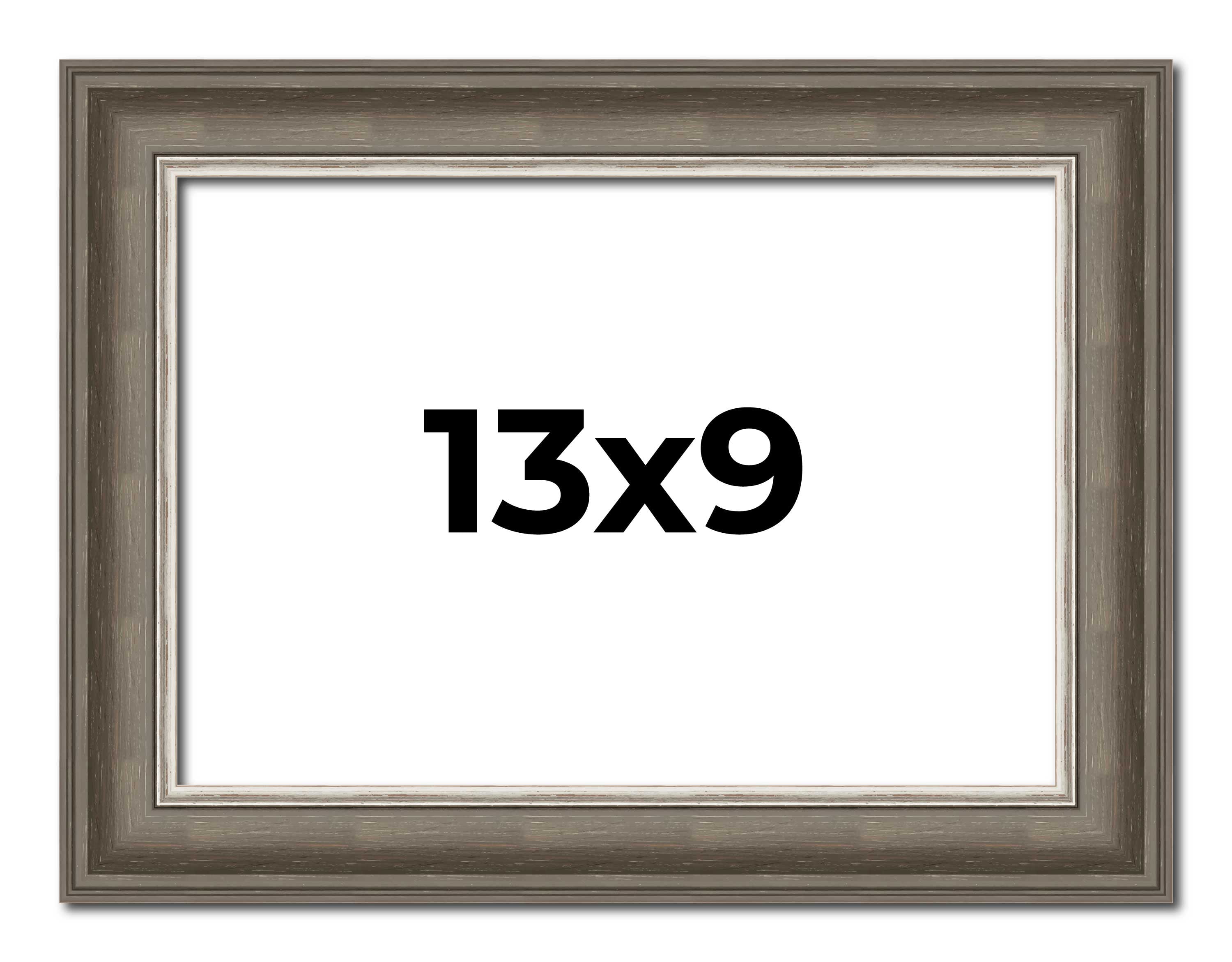 13x9 Frame Brown Solid Wood Picture Frame | 1.75 Inch Moulding Width ...