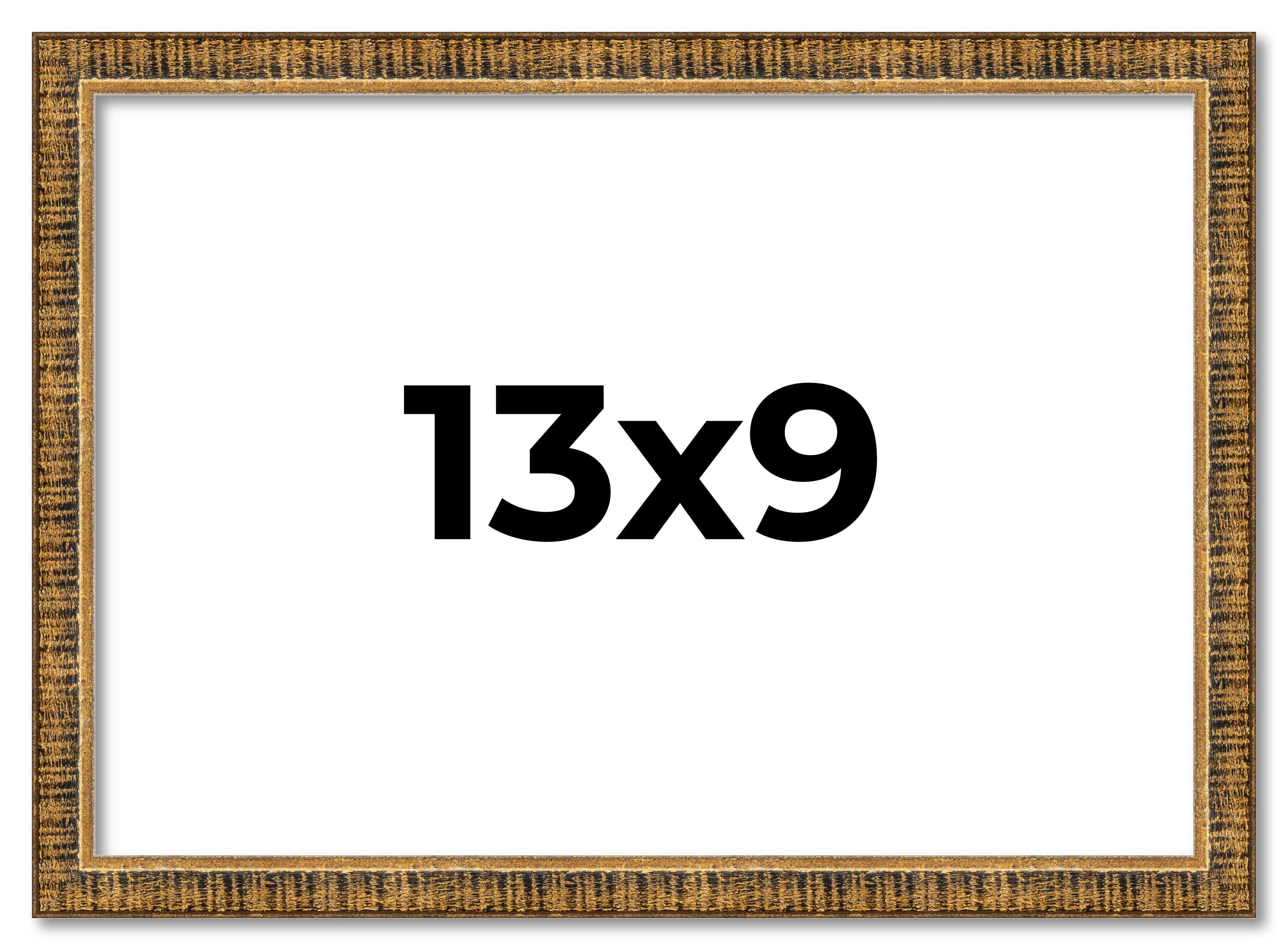 13x9 Frame Gold Kingsley Distressed Solid Wood Picture Frame Width 0.75 ...