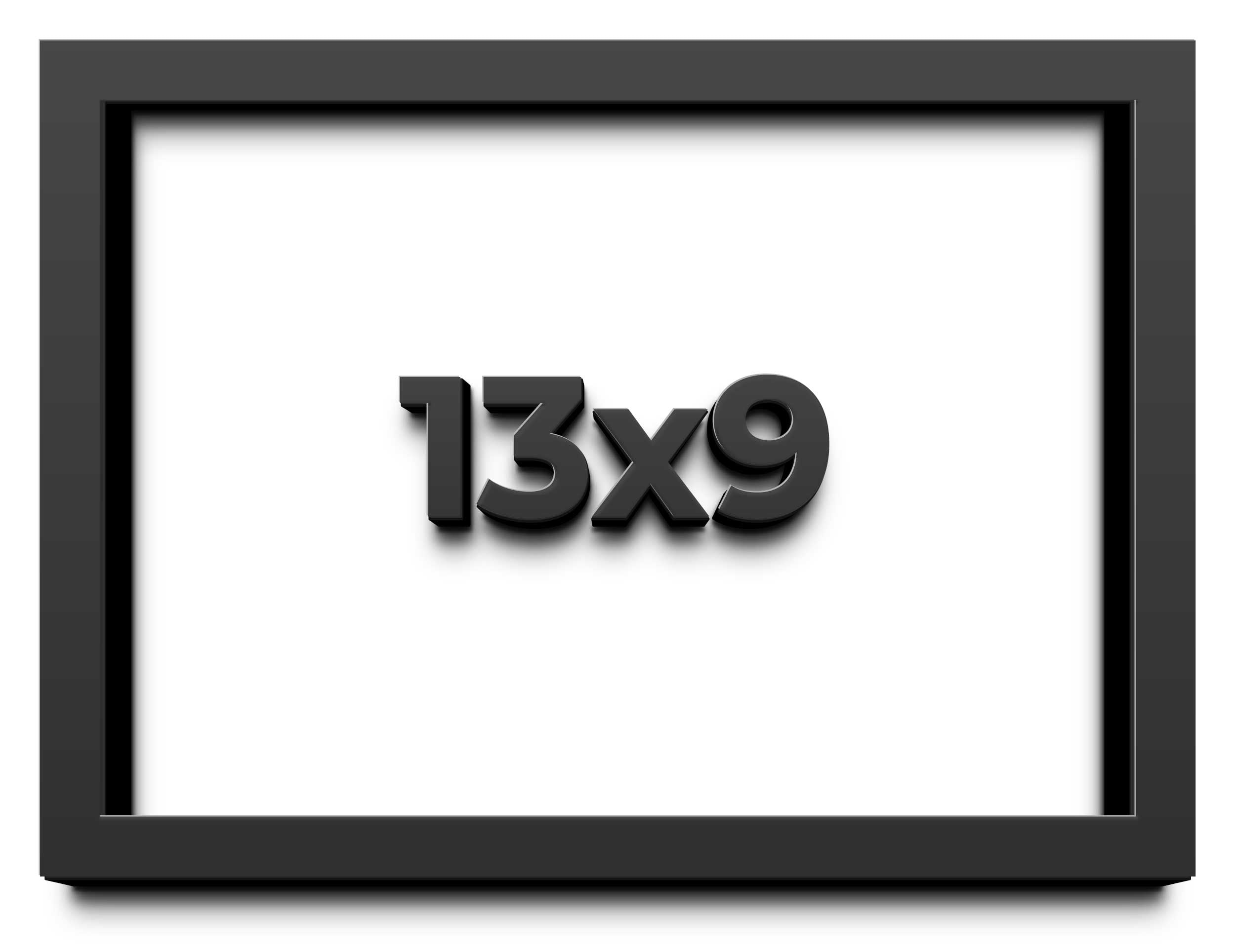 13x9 Shadow Box Frame Black | 2 Inches Deep Real Wood Contemporary ...
