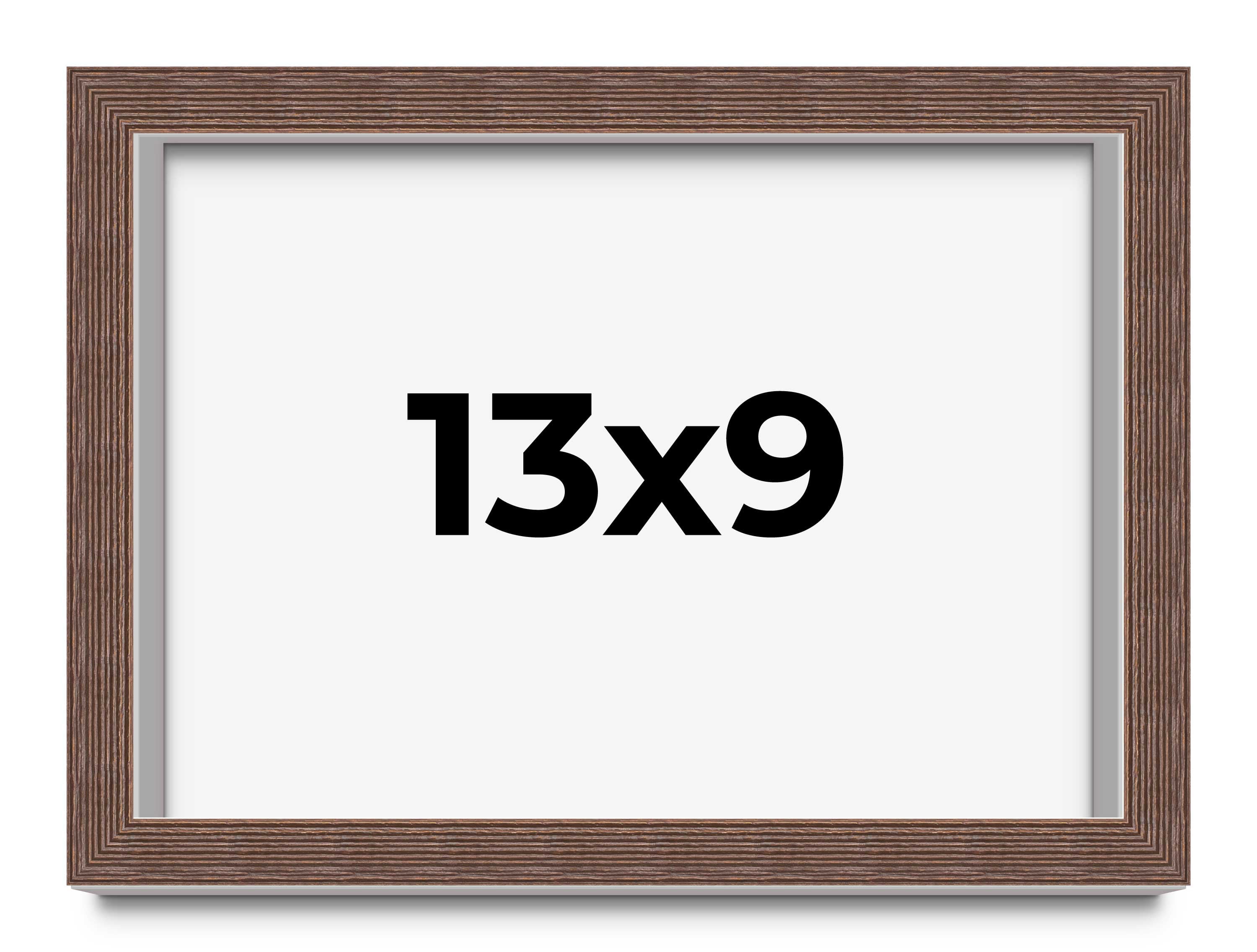 13x9 Shadow Box Frame Brown | 1.125 inches Deep Real Wood Rustic ...