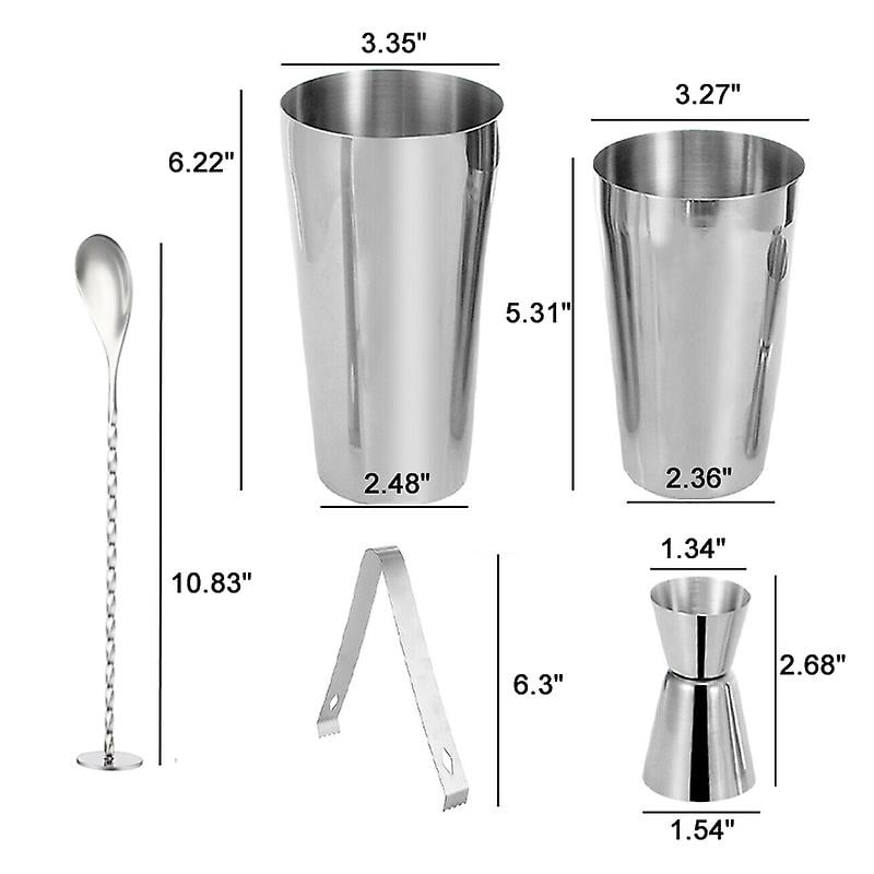 13xcocktail Shaker Set Boston Martini Maker Mixer Bartender Stainless ...