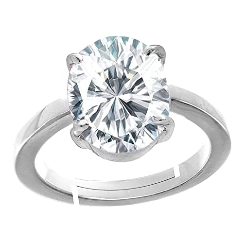14.00 Carat American Diamond Natural White Zircon Stone Silver ...