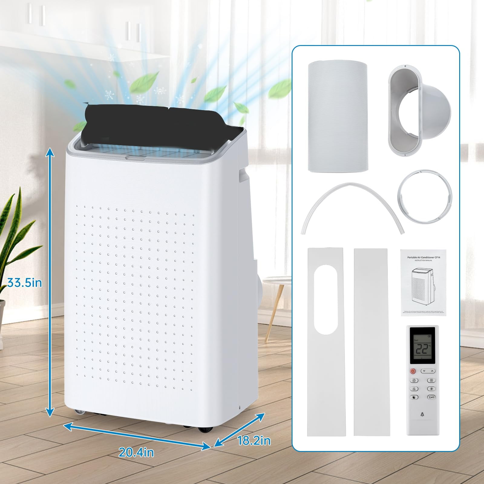 14,000 Btu Portable Air Conditioner With Remote Control Portable ...