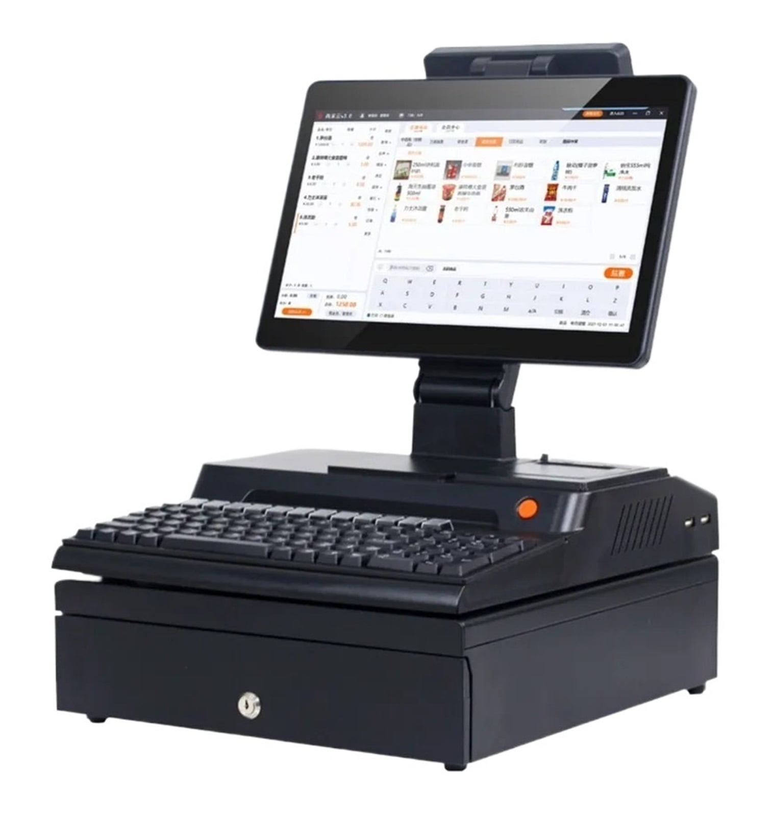 14.1 Inch Touch Screen, Cash Box, Keyboard, Built-in 58mm Printer Whole Packa POS Computer ...