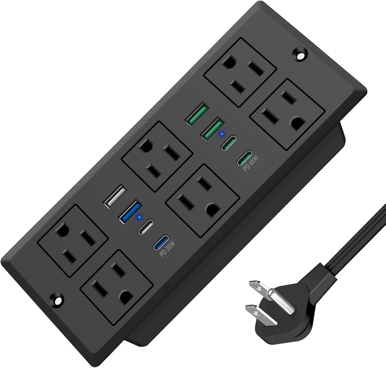 14 in 1 Recessed Power Strip with PD 45W USB-C, Flush Mounted Drawer ...