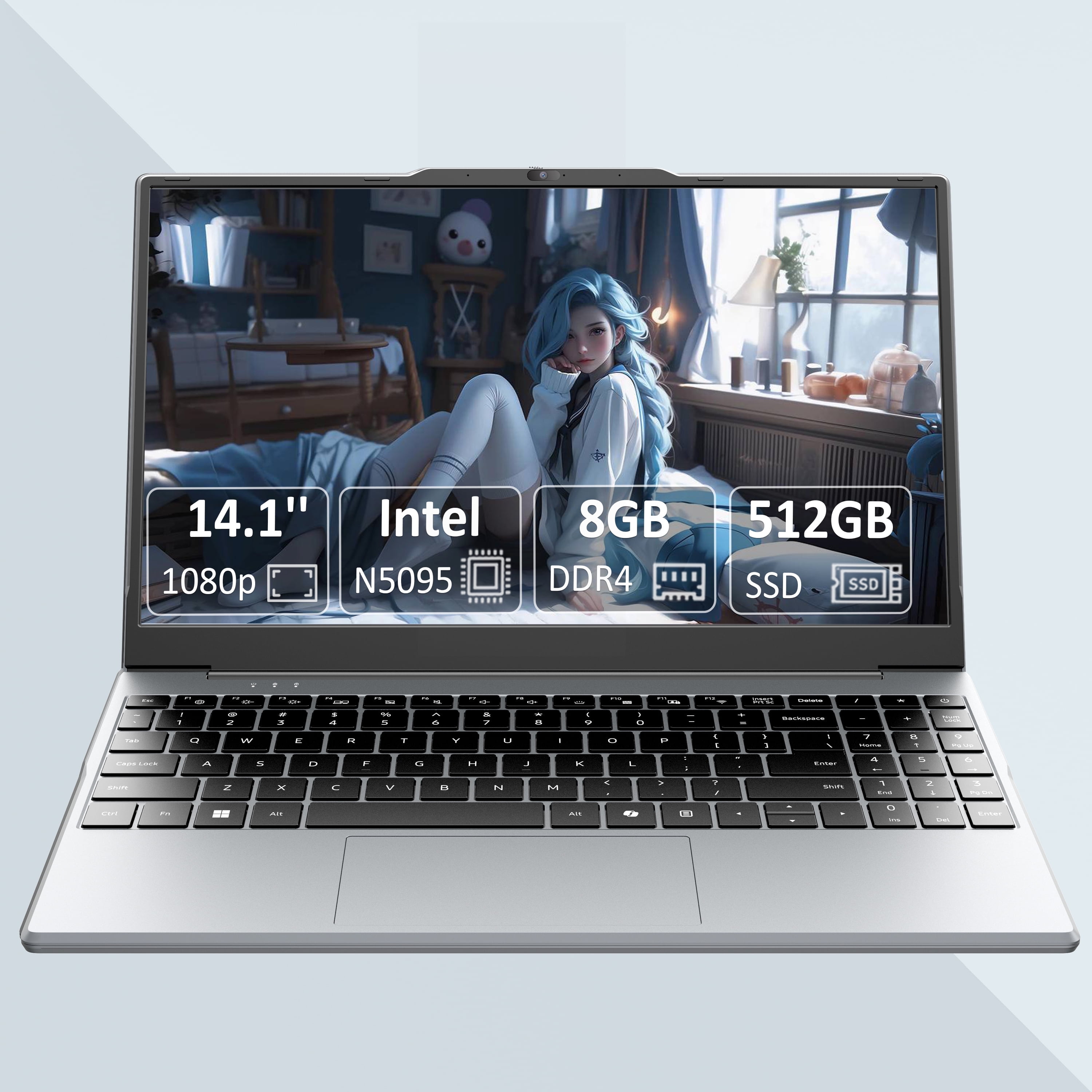 14.1-inch Ultra-Lightweight Laptop Intel Quad-Core N5095 8GB 14.1-inch Ultra-Lightweight Laptop Intel Quad-Core N5095 8GB