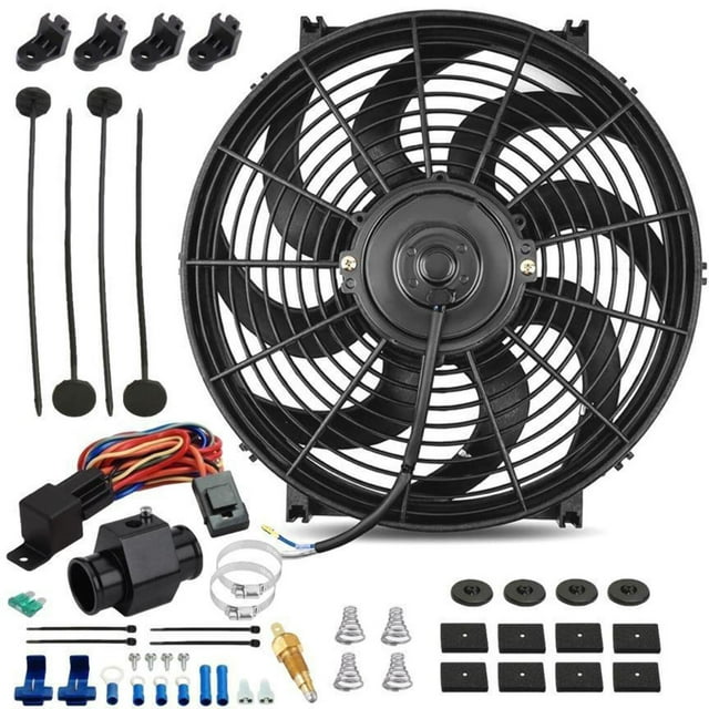 14-15 Inch 130w Electric Fans Radiator In-Hose Grounding Temp Switch ...