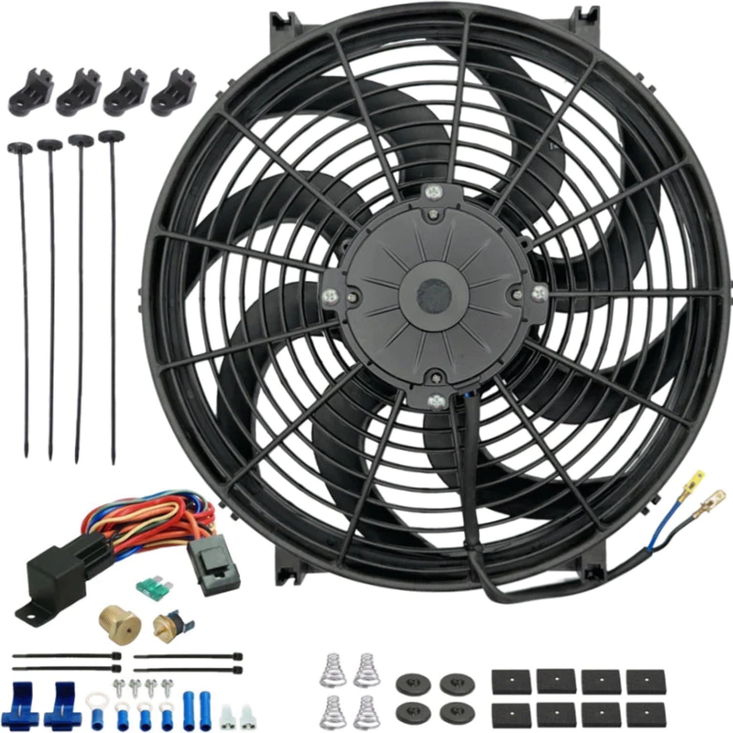 14-15 Inch 180w Electric Cooling Fan Thermostat Temperature Switch Wire ...