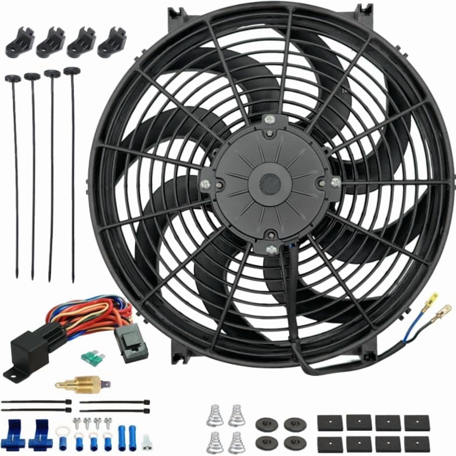 14-15 Inch Upgraded Big 180w Motor Electric Radiator Cooling Fan 3/8 ...