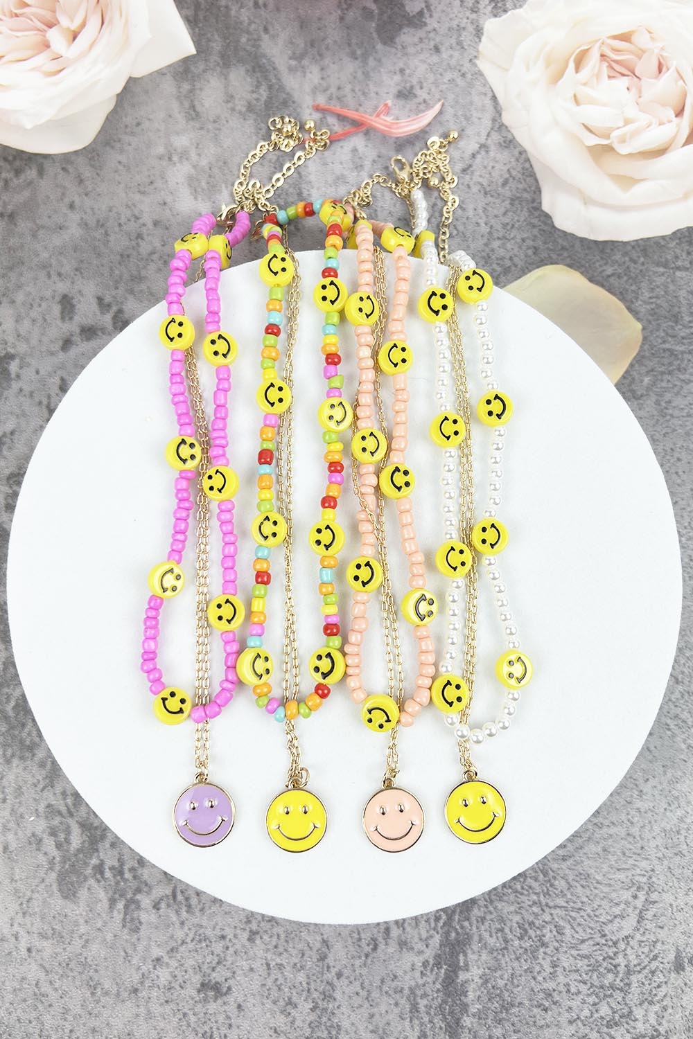 14"-16" SMILE SHAPED SEED BEAD NECKLACE - Walmart.com