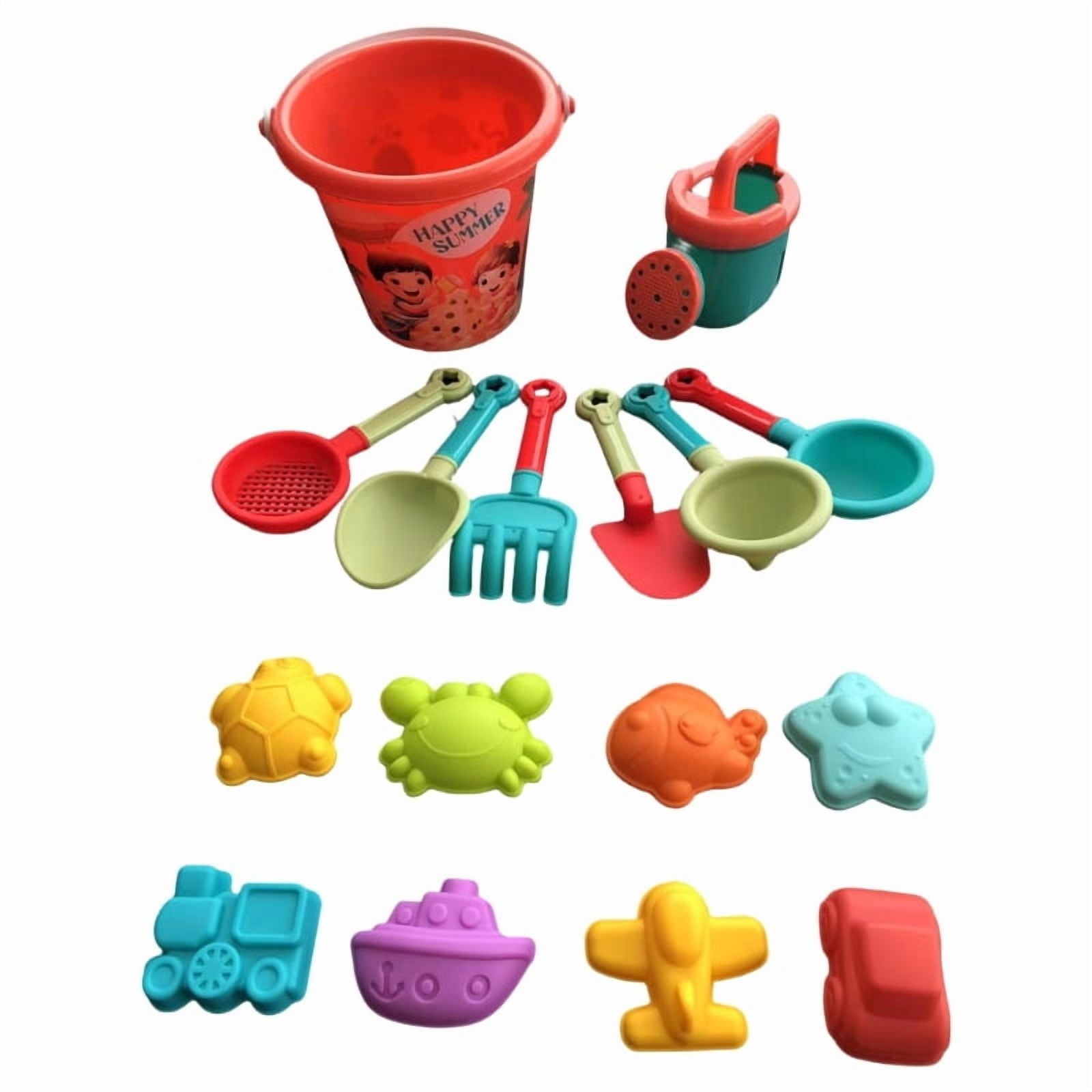 14 16PCS Beach Sand Toy Set for Kids with Bucket Watering Can Shovel ...
