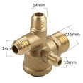 14 16mm Air Compressor 4-Port Brass Male Threaded Check Valve Connector ...