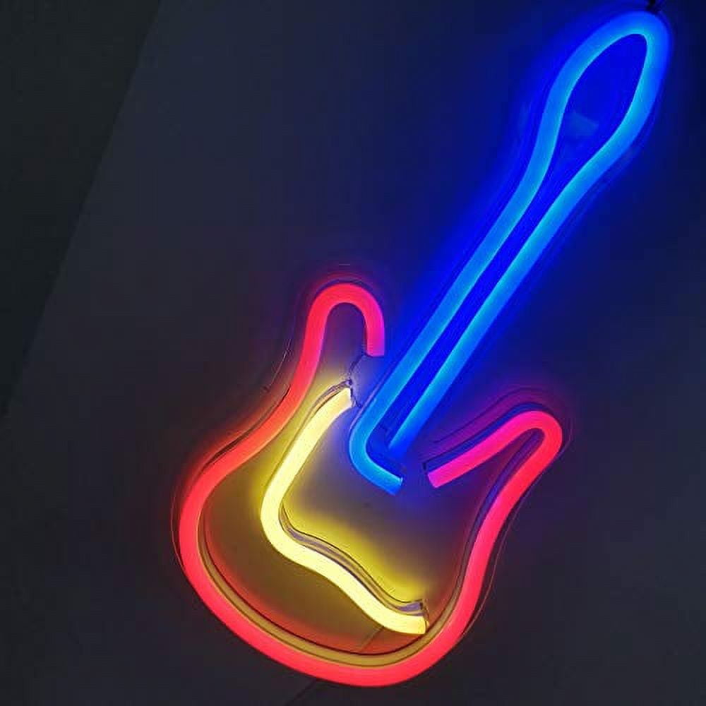 14.17"x10.63" Guitar Neon Light Sign LED Night Lights USB Operated ...