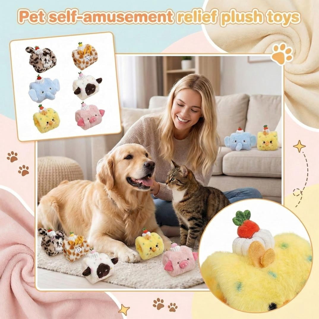 14.17Oz Plush Swiss Roll Pet Toy, Durable Bite-Resistant Chew Toy With ...