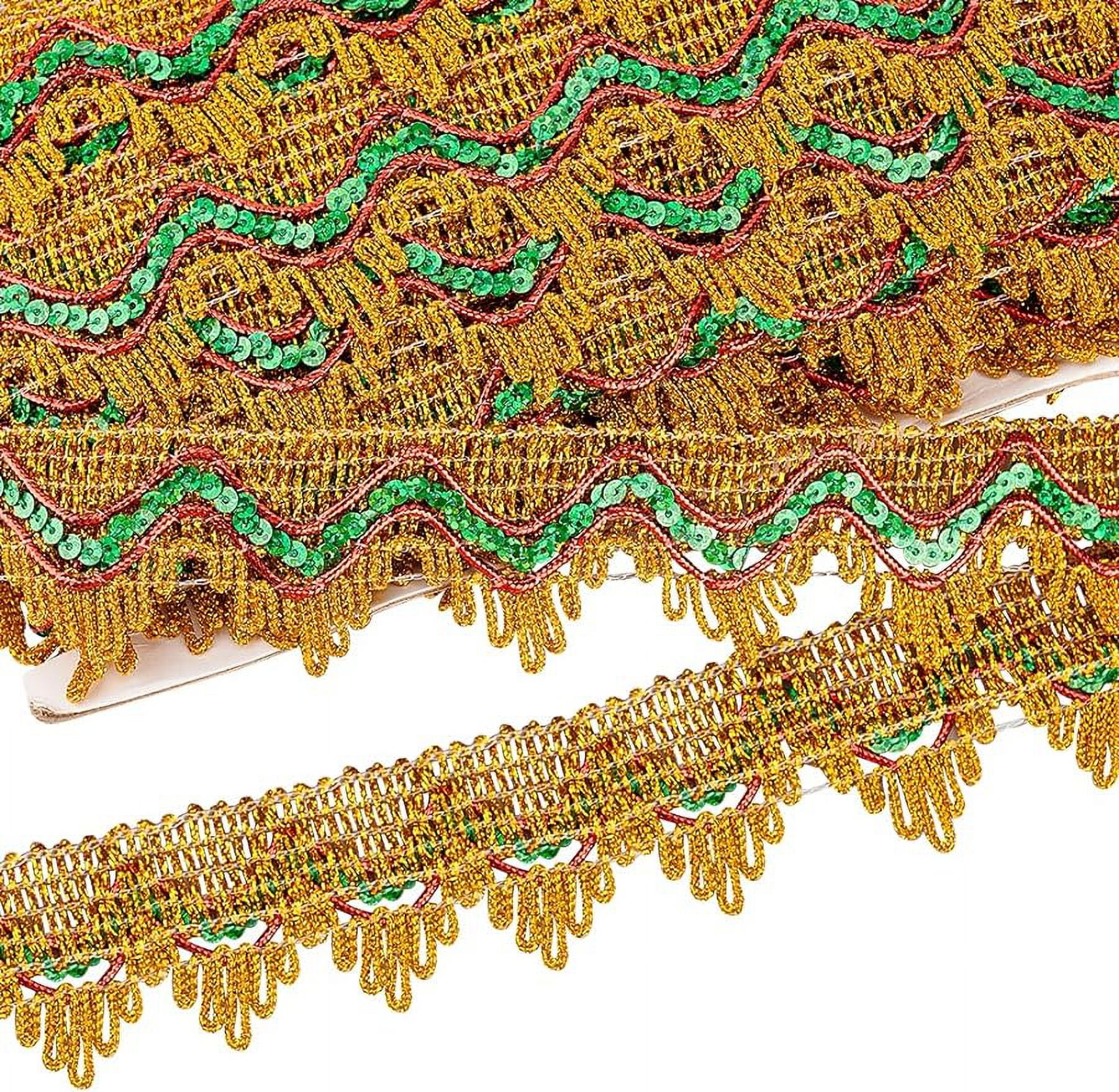 14.2 Yards Metallic Braid Trim Gold 40mm Wide Triangle Shape Lace ...