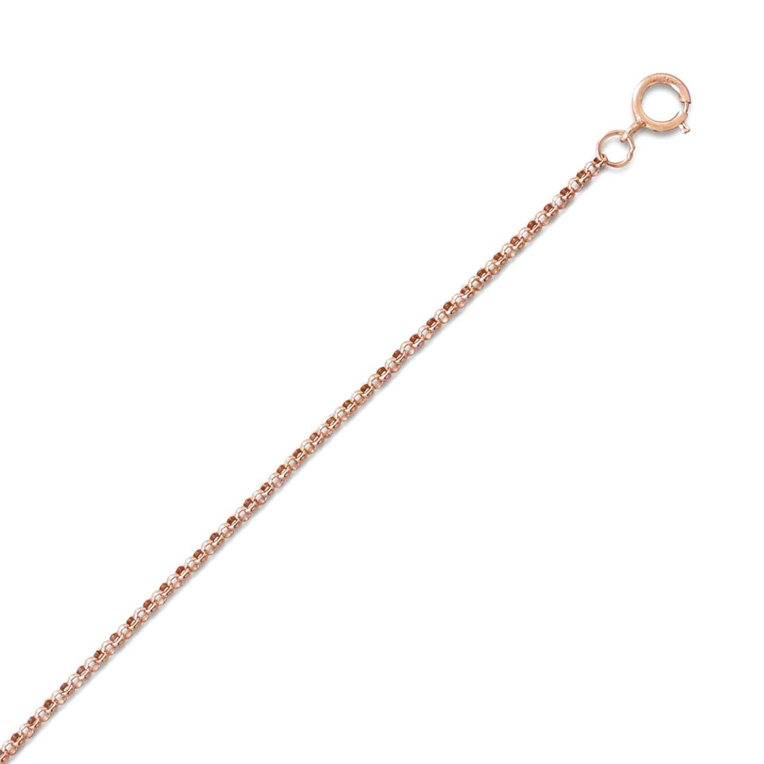14/20 Pink Rose Gold Filled 1mm Rolo Chain Necklace Spring-Ring Closure ...