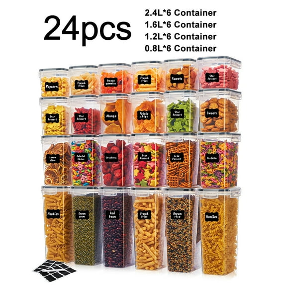 14/24/48pcs Multi-Size Sealed Food Storage Containers | Labels ...