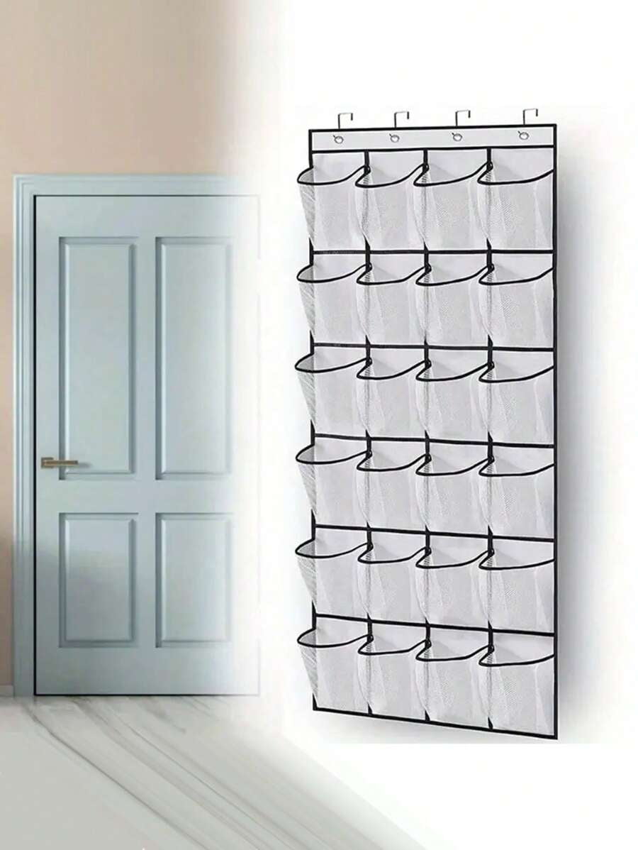 14/24 Slots Wall-Mounted Fabric Shoe Organizer Rack - Lightweight ...