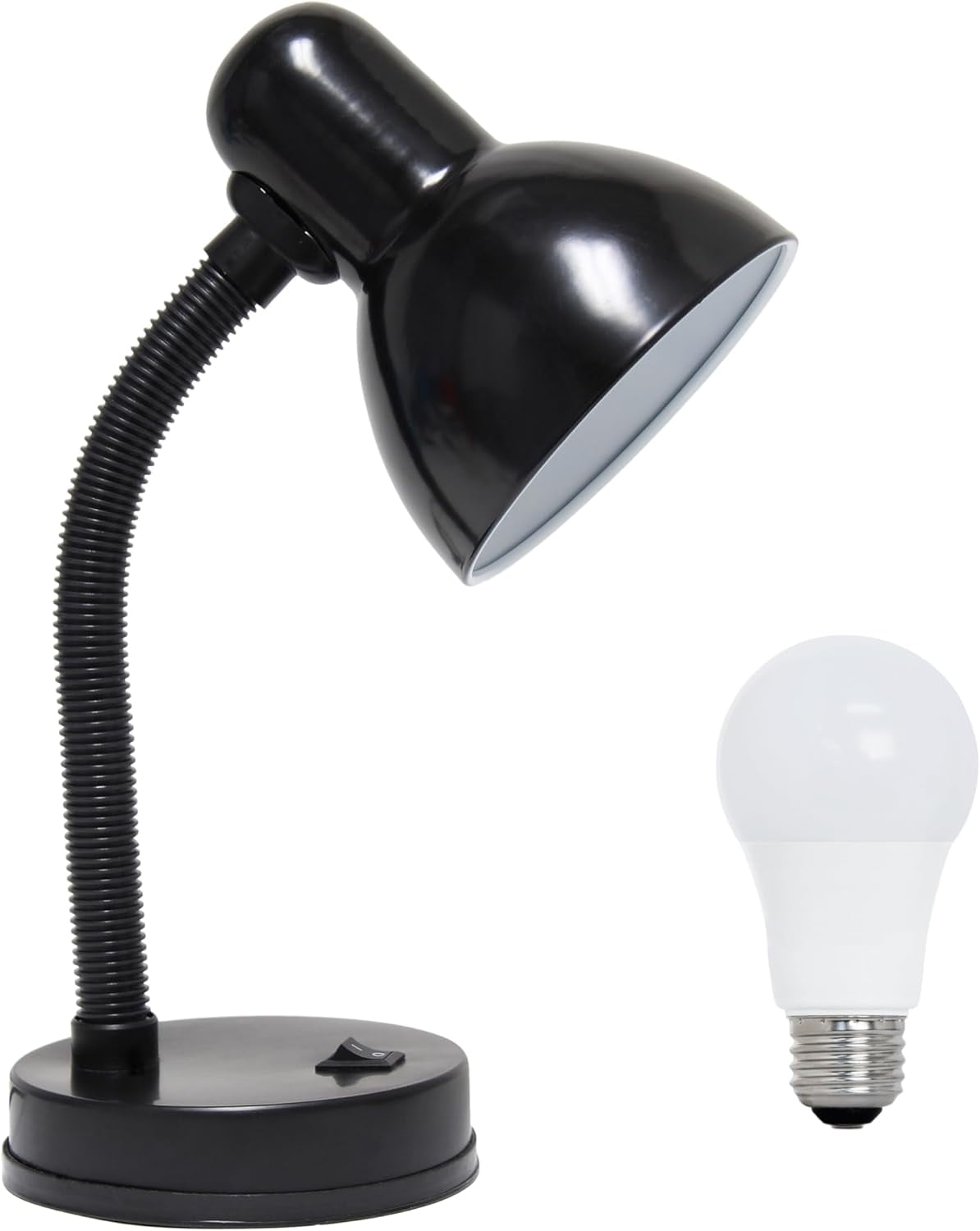 14.25" Basic Metal Desk Lamp with Flexible Hose Neck for Office, Living ...