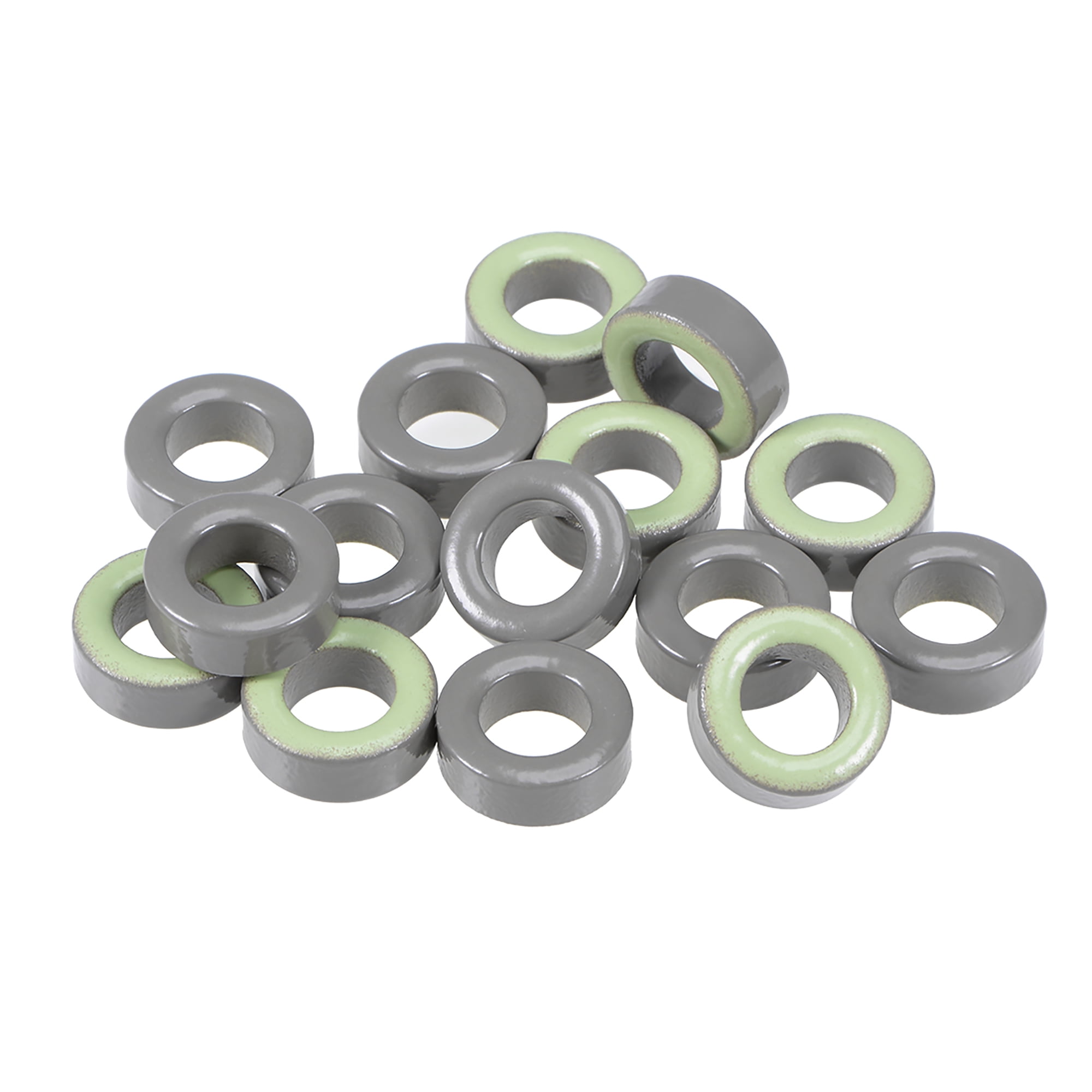 14.2mm x 27.3mm x 11mm Ferrite Ring Iron Powder Toroid Cores Yellow ...