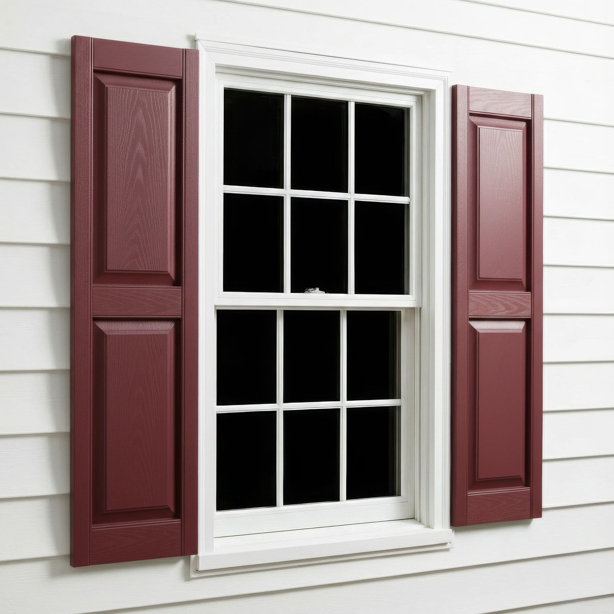 14 3/4"W x 43"H EverColor Raised Panel Exterior Vinyl Shutters, w ...