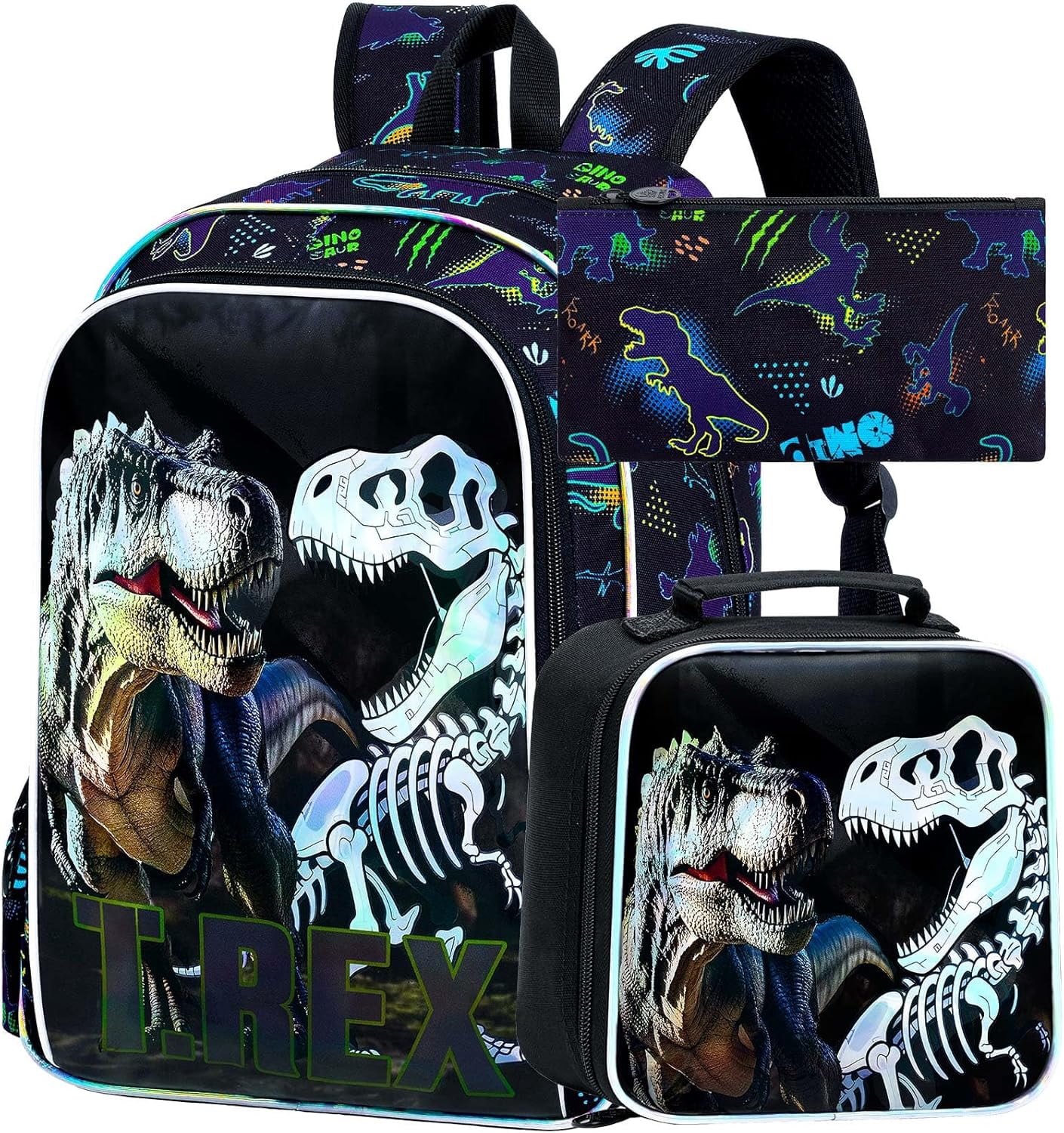 14" 3-Piece Cartoon Backpack Set - Matching Shoulder Bag & Organizer ...