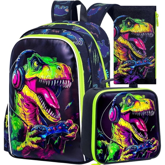 14" 3-Piece Cartoon Backpack Set - Matching Shoulder Bag & Organizer ...
