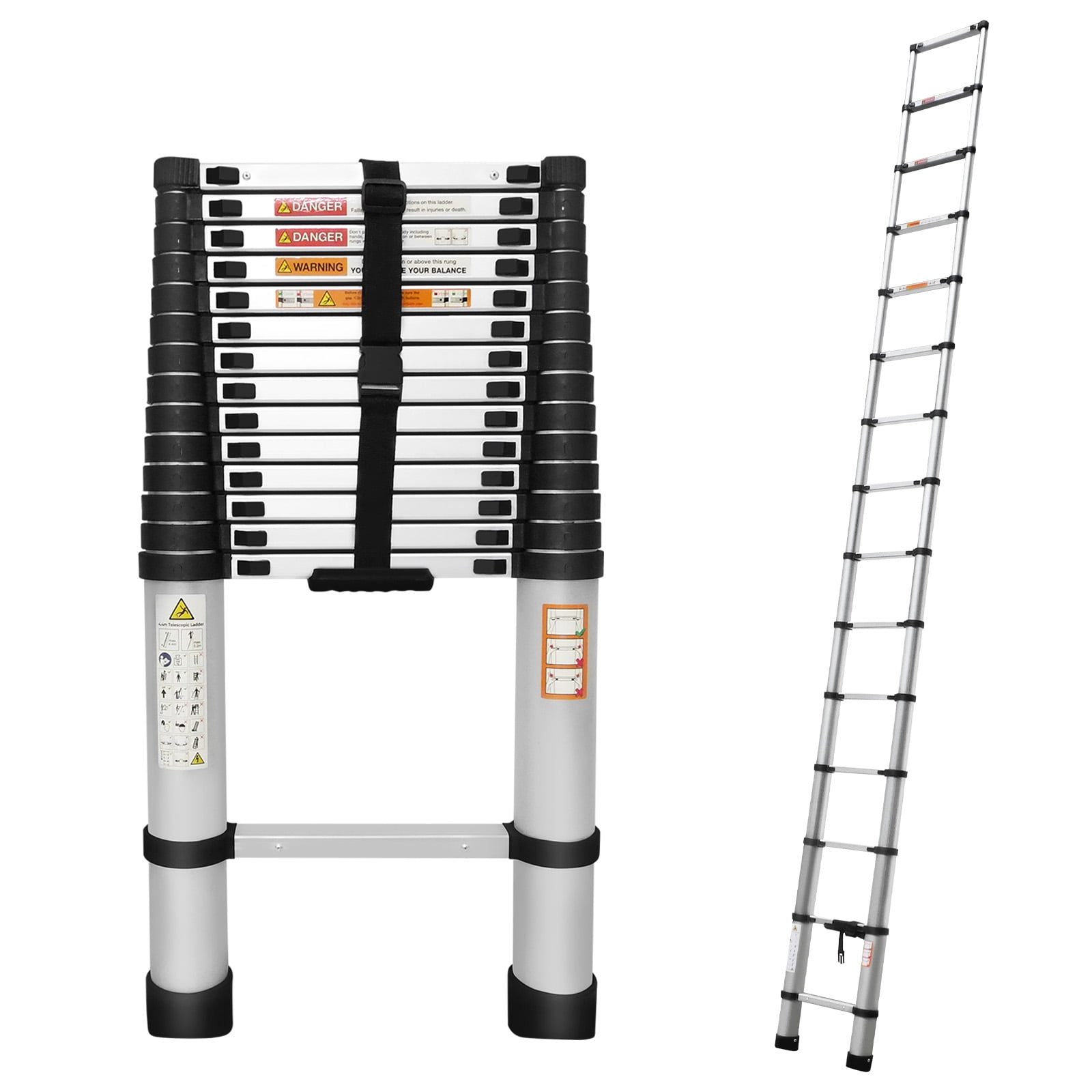 Walmart 14.4FT Aluminum Telescoping Ladder, Multi-Purpose, EN131 ...