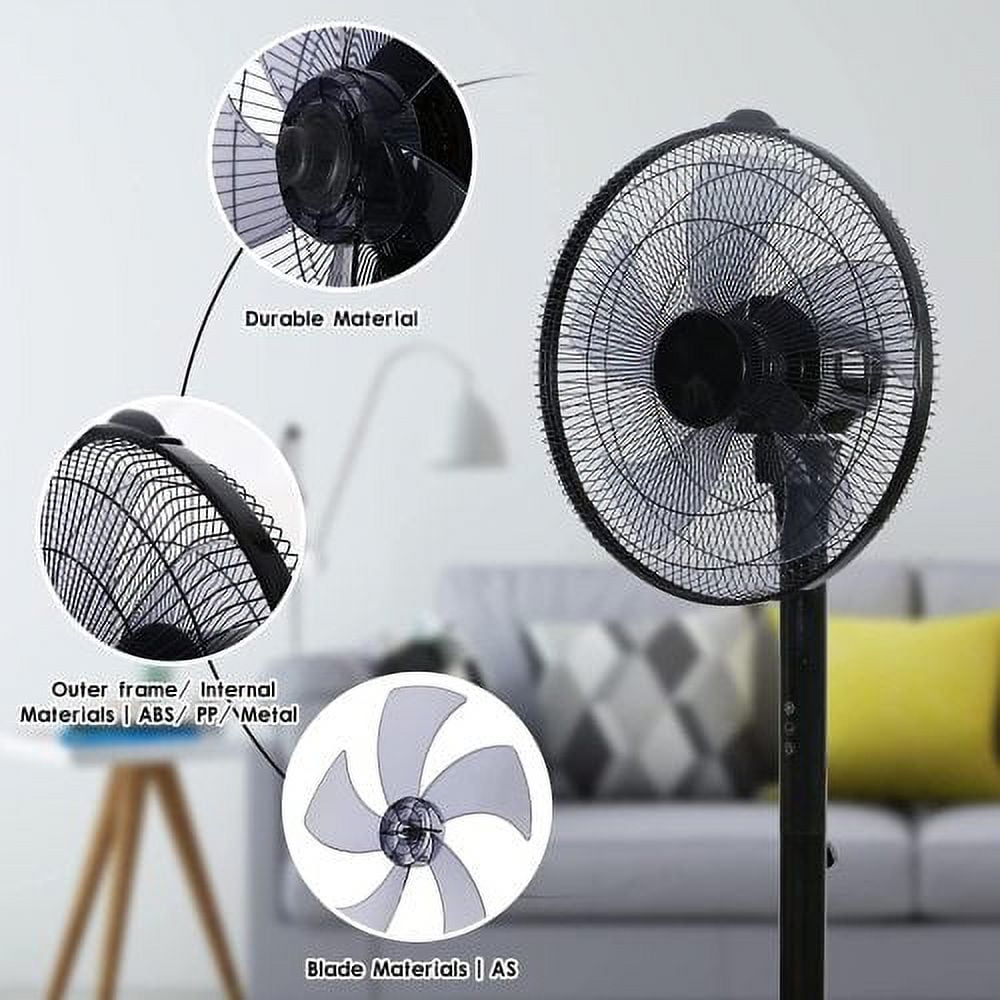 14.5" Adjustable 12 Levels Speed Pedestal Stand Fan with Remote Control ...