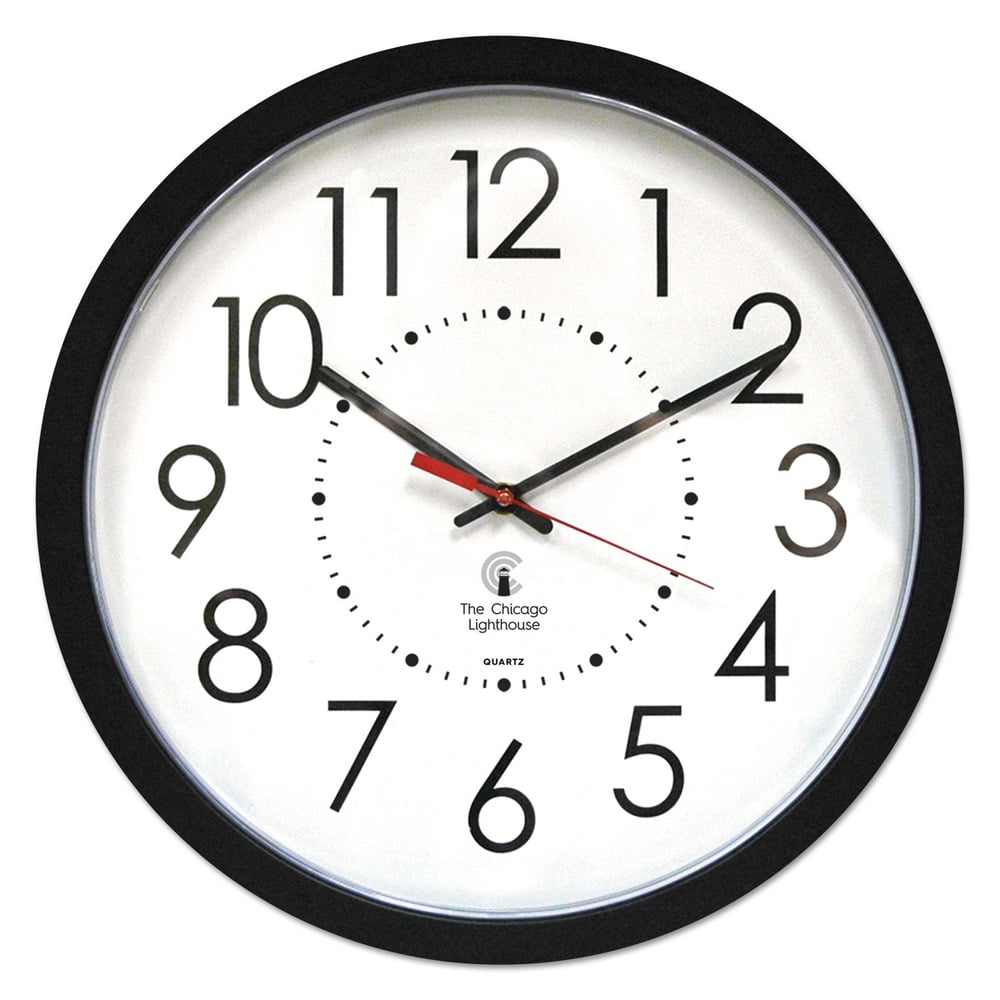 "14.5"" Black Electric Wall Plug Clock by Chicago Lighthouse, 12.5 ...