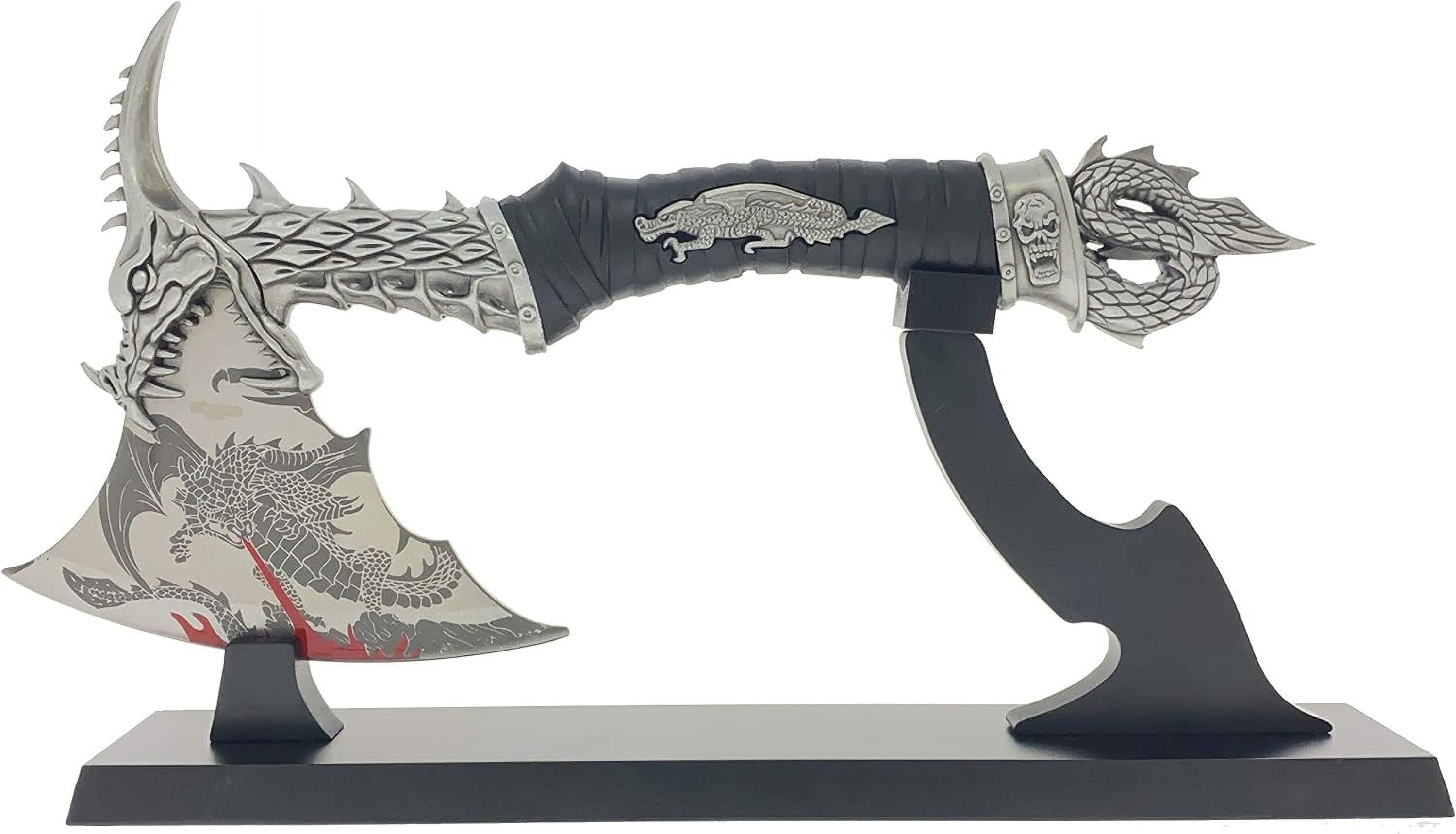14.5" Decorative Dragon-Inspired Display Piece with Wood Stand – Great ...