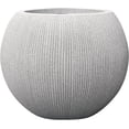 14.5"Dia Large Gray Round Plastic Planter with Drainage Hole & Plug ...