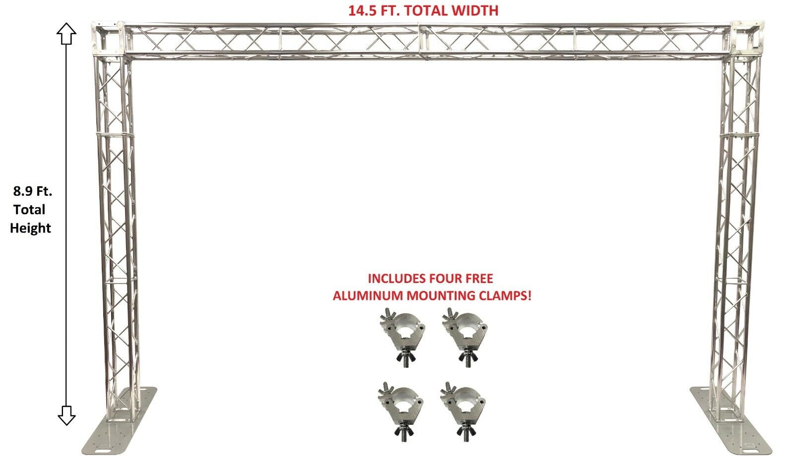 14.5 Ft. Width Square Aluminum Truss Goal Post System For DJ Lights Speakers PA - Walmart.com