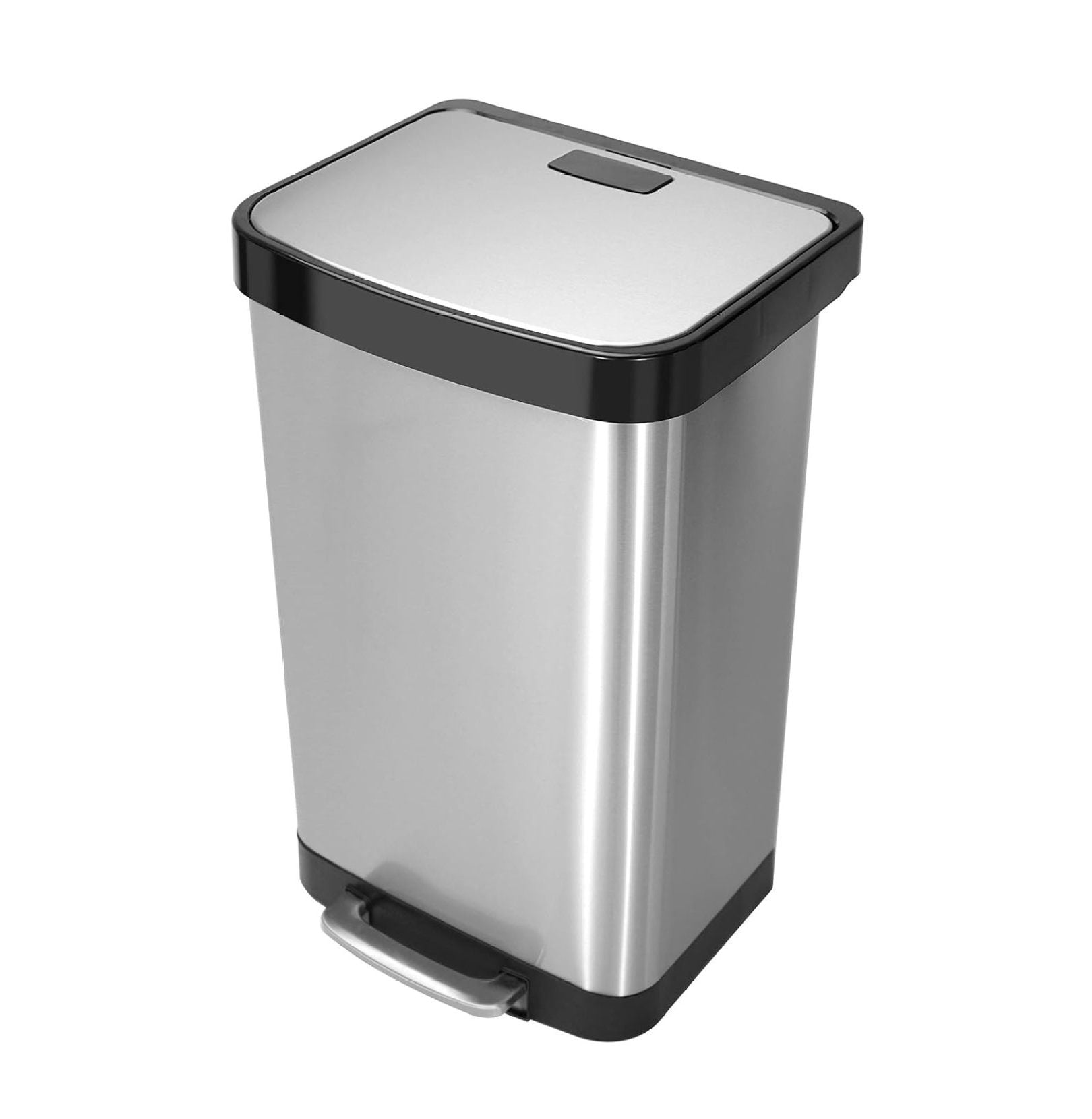 14.5 Gal./55 Liter Rectangle Step-On Stainless Steel Trash Can for ...