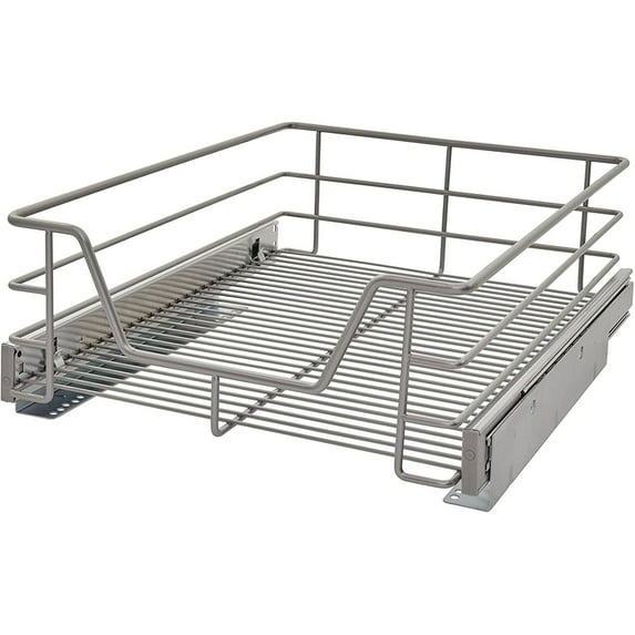 14.5 Inch Wide Kitchen Single Tier Cabinet Pull Out Basket, Platinum ...