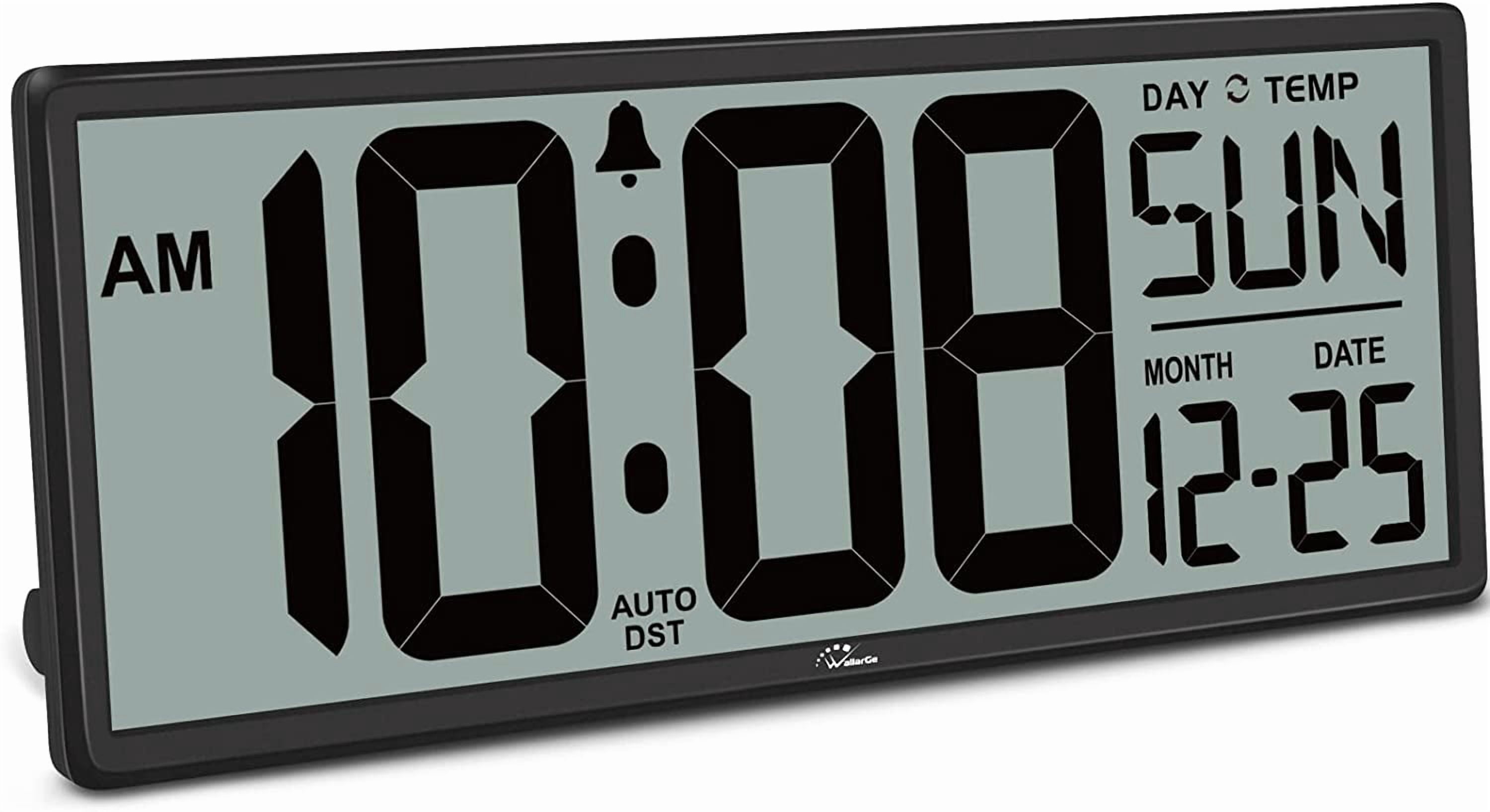 14.5'' Large Digital Wall Clock Battery Operated with Jumbo Numbers ...