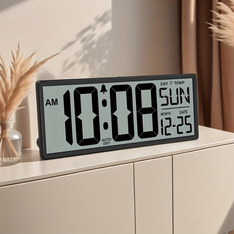 14.5'' Large Digital Wall Clock Battery Operated with Jumbo Numbers ...