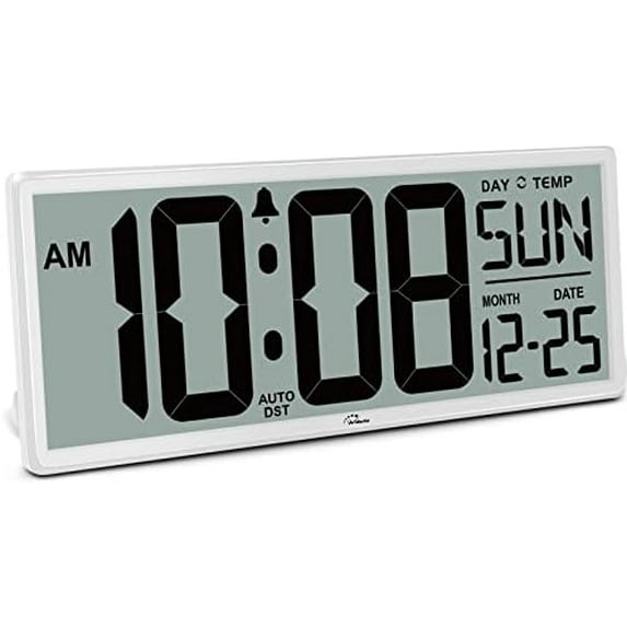 14.5'' Large Digital Wall Clock Battery Operated with Jumbo Numbers ...