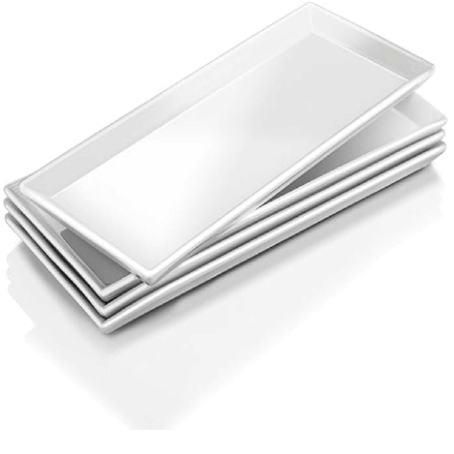 14.5" Rectangular Plates Set of 4 - Long Serving Trays for Sushi, Pasta ...