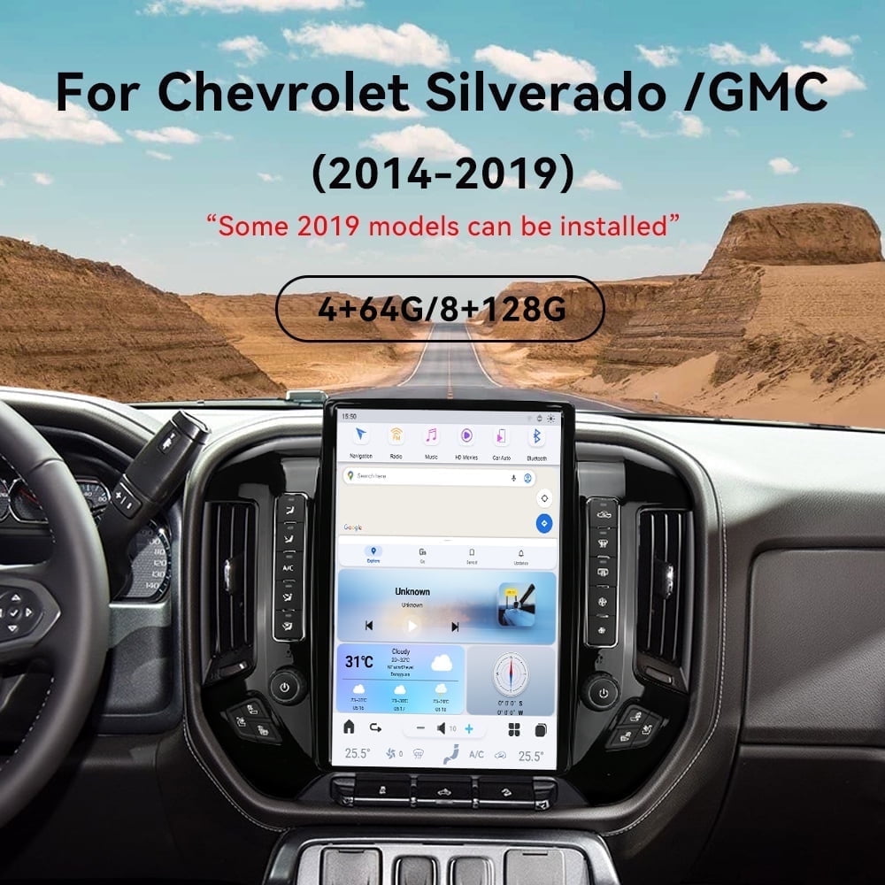 14.5" Tesla Style Screen For GMC Sierra Chevrolet Silverado 2014-2019 ...