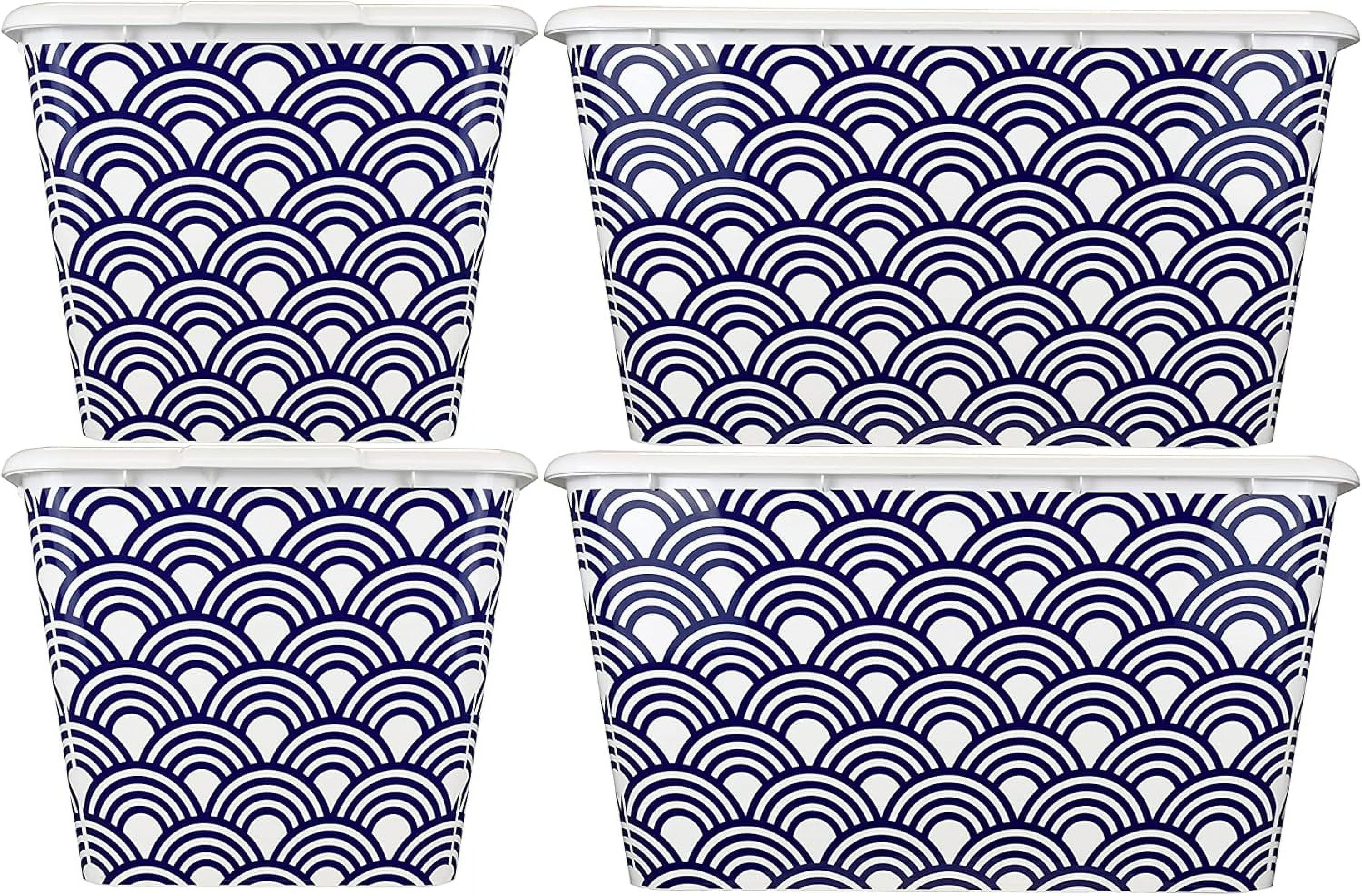 14.5-gal. Reusable Stacking Plastic Storage Containers Blue Rainbow ...