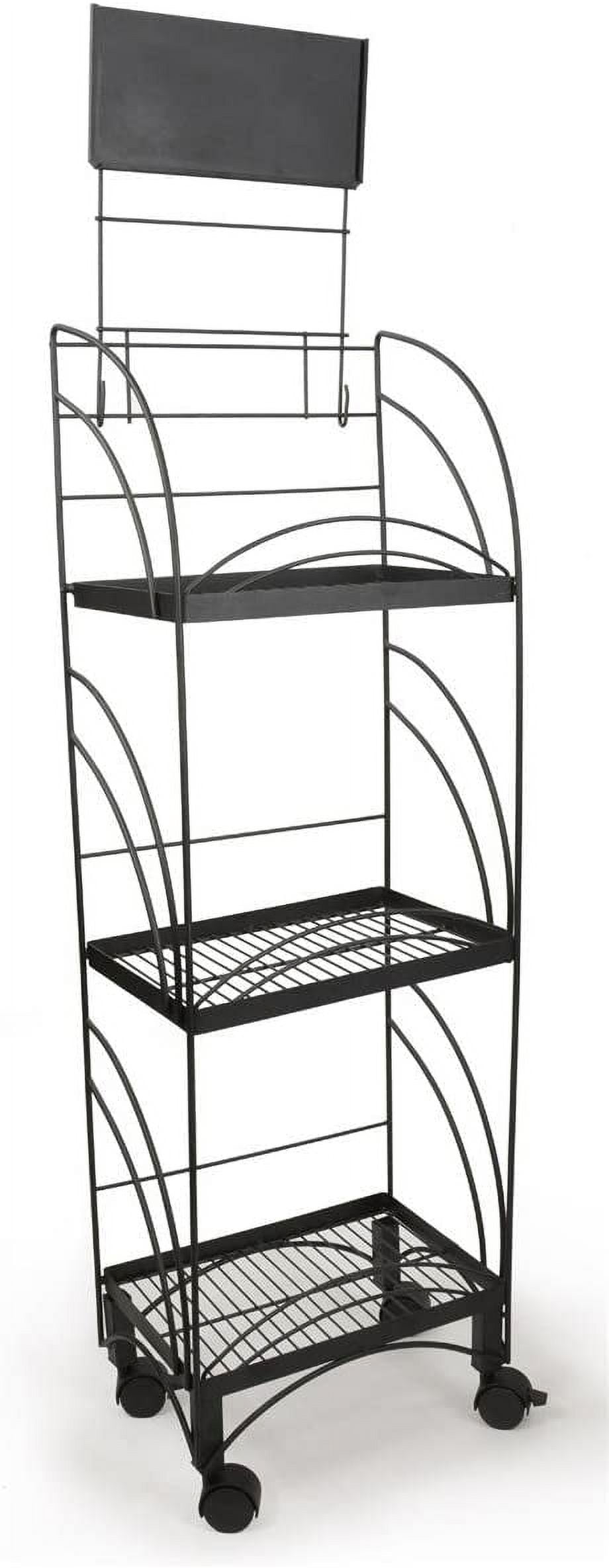 14.5" w Wire Shelving Unit with Locking Wheels, 3 Display Levels ...